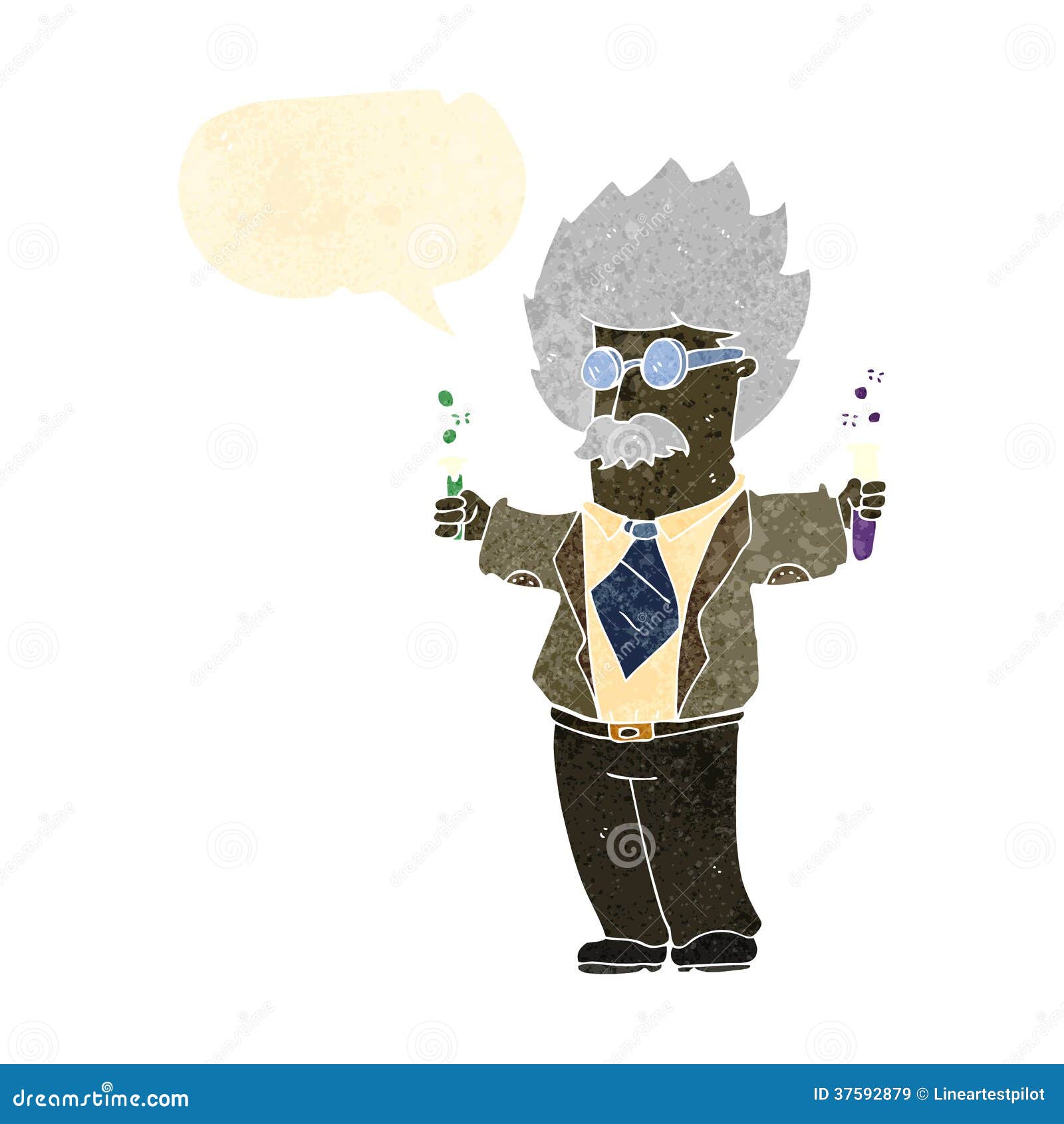 Retro Cartoon Genius Scientist Stock Vector - Illustration of quirky ...