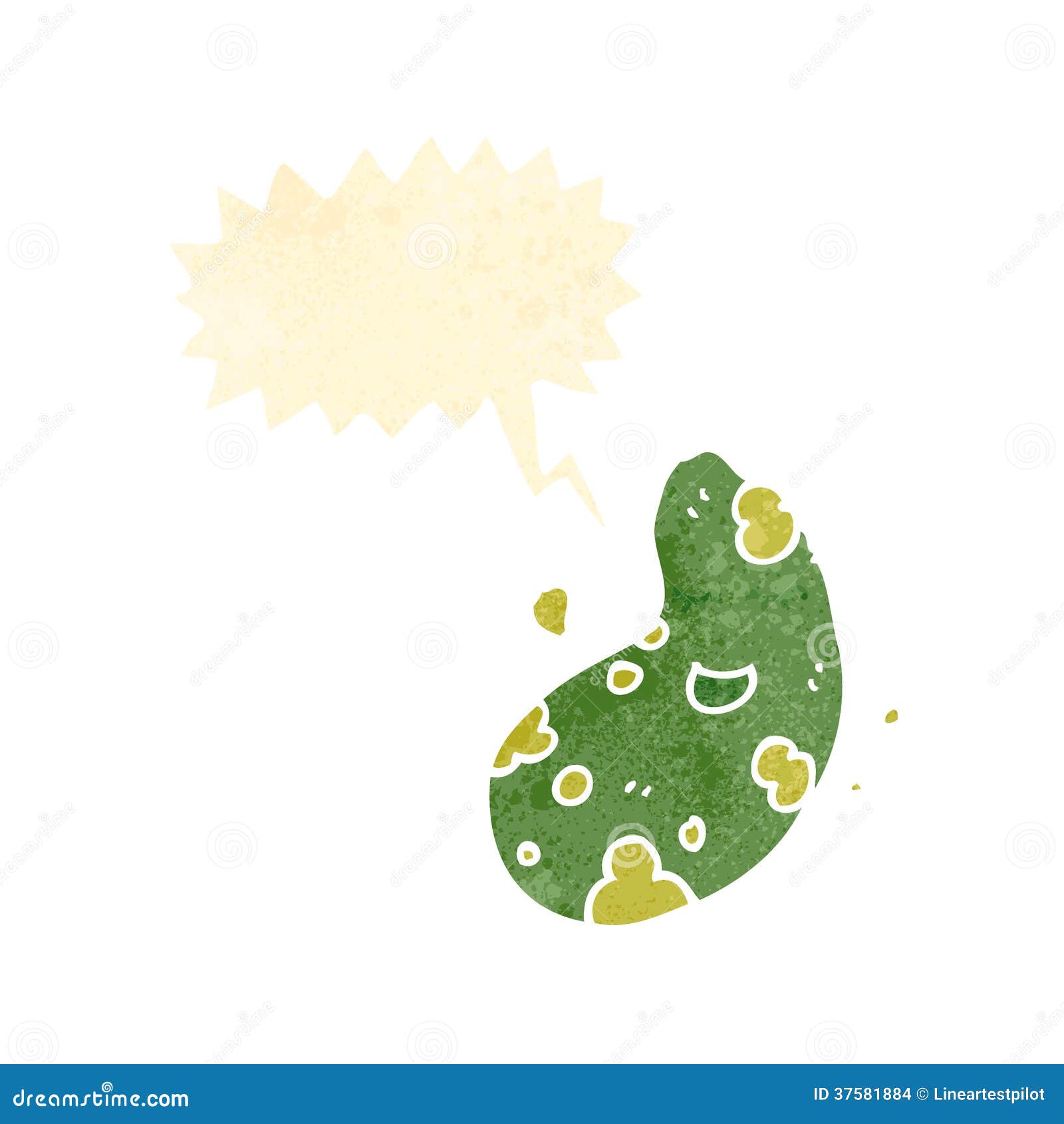 Retro Cartoon Germ with Speech Bubble Stock Vector - Illustration of ...