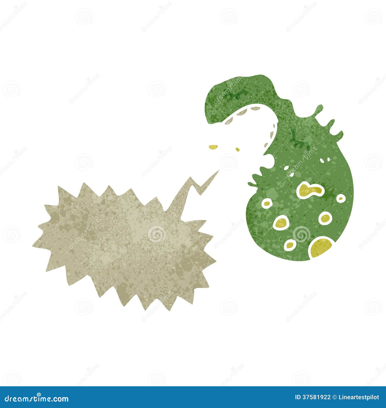 Retro Cartoon Germ with Speech Bubble Stock Vector - Illustration of ...