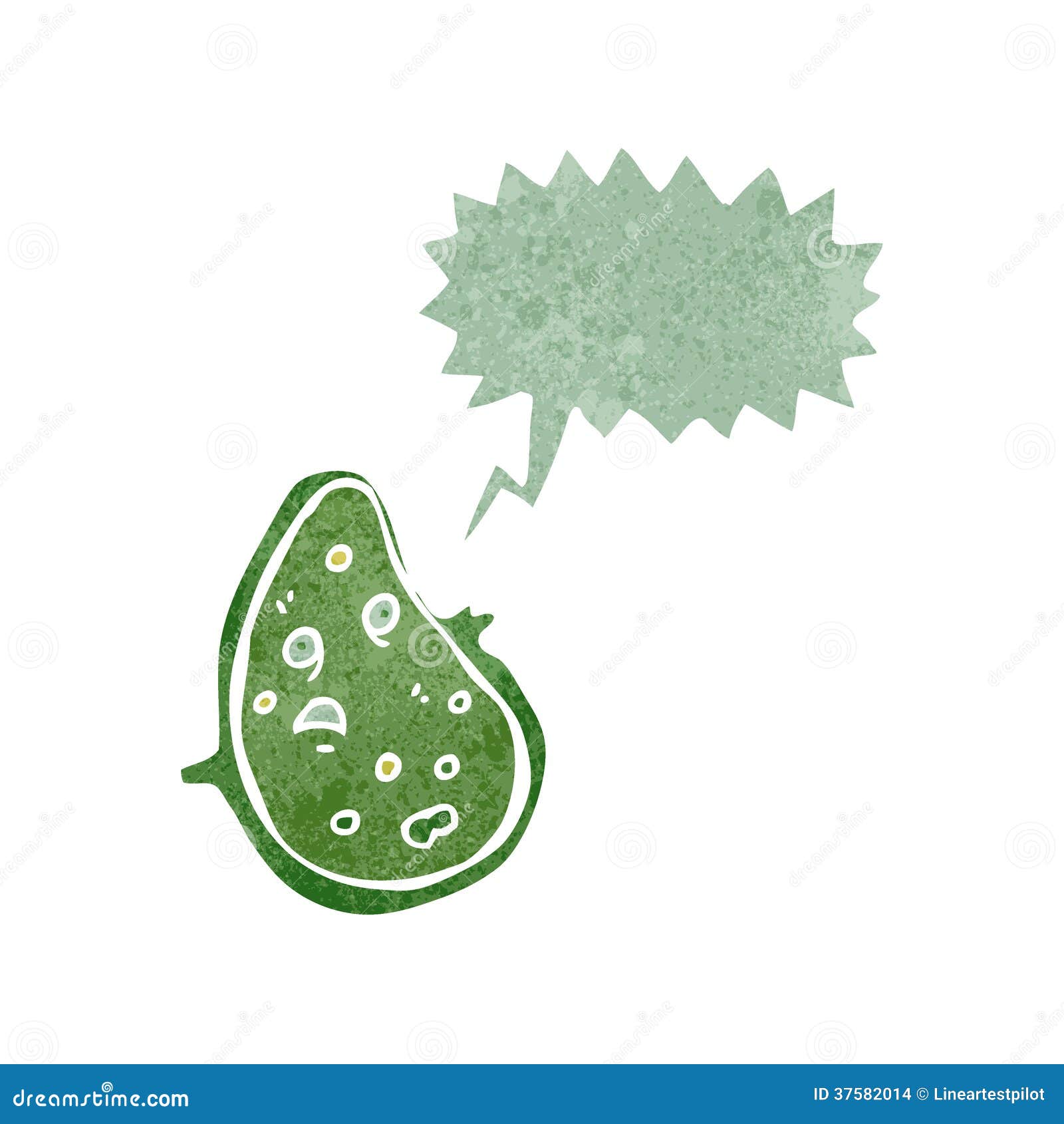 Retro Cartoon Germ with Speech Bubble Stock Vector - Illustration of ...