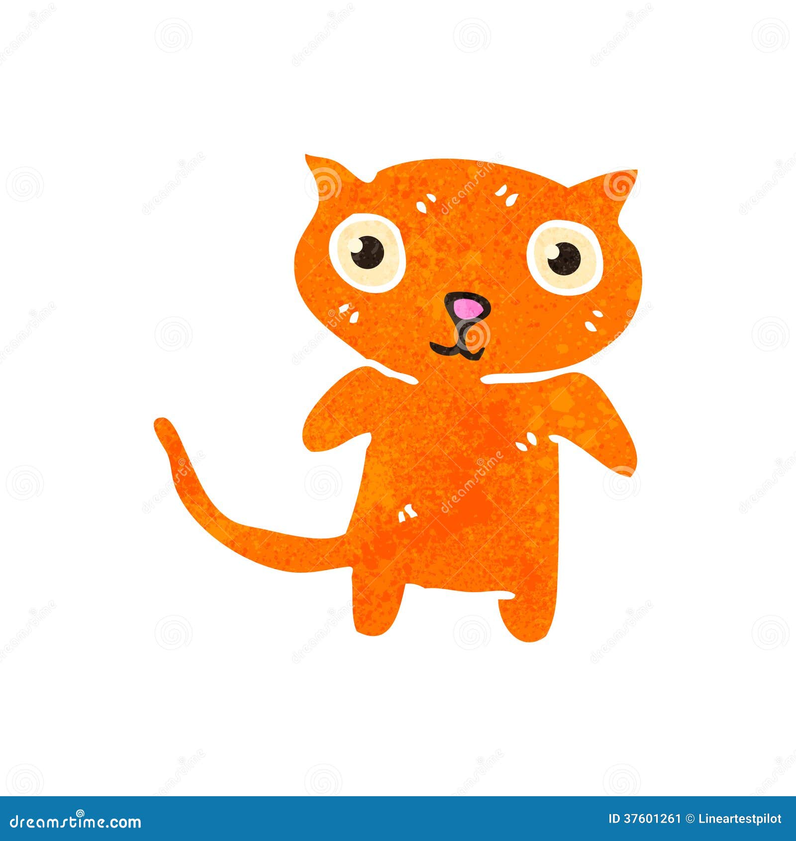 Retro cartoon ginger cat stock illustration. Illustration of colorful ...