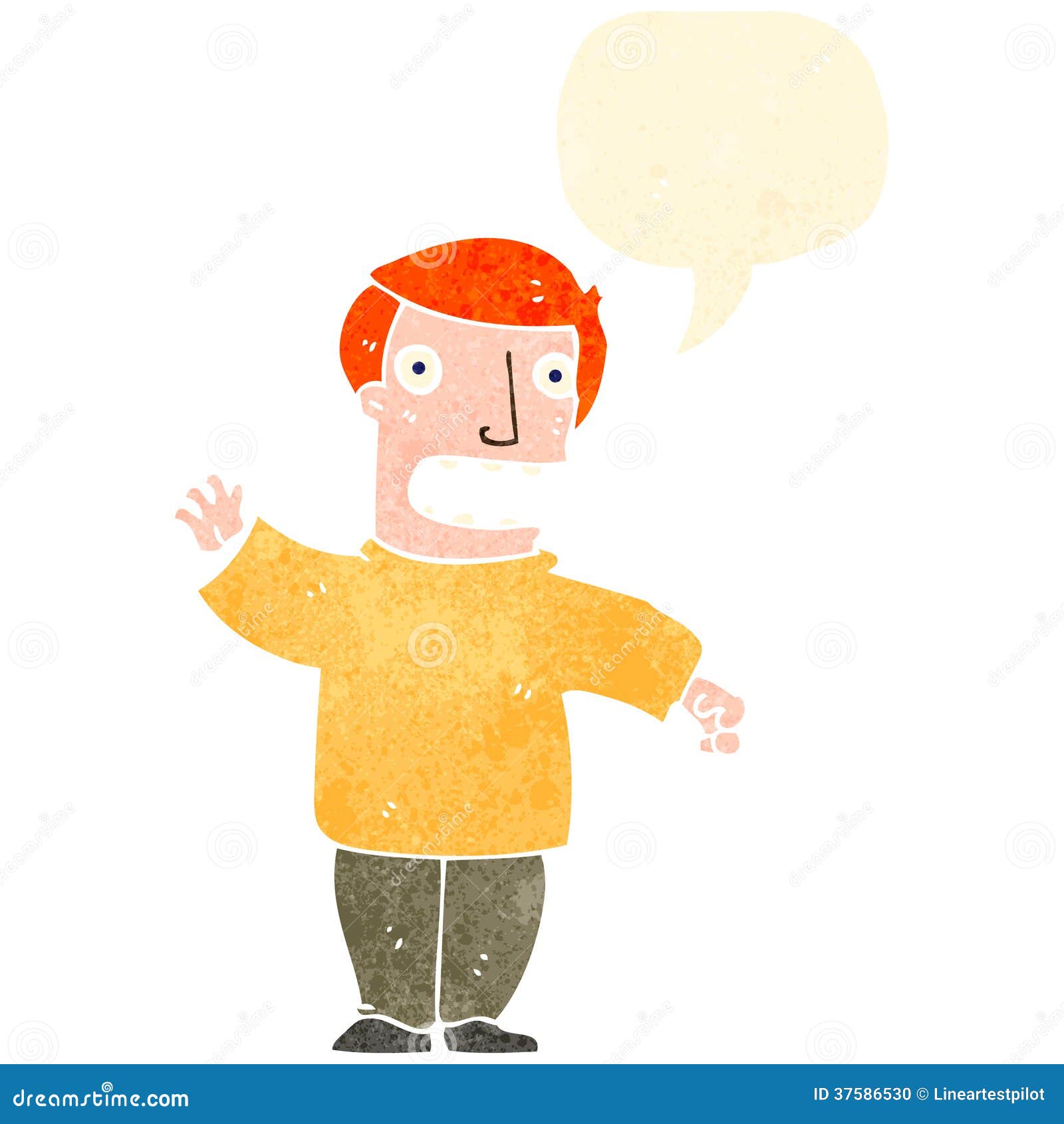Retro cartoon ginger man stock vector. Illustration of talking - 37586530