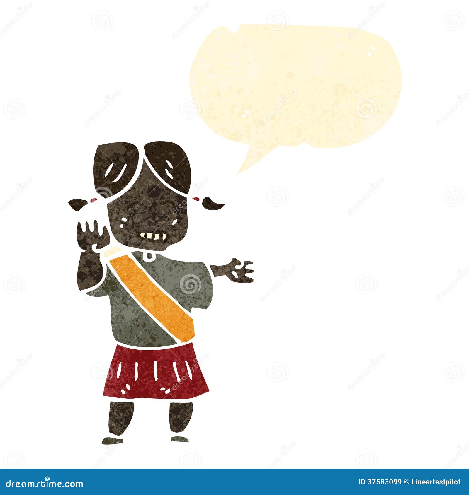 Retro cartoon girl guide stock vector. Illustration of cartoon - 37583099