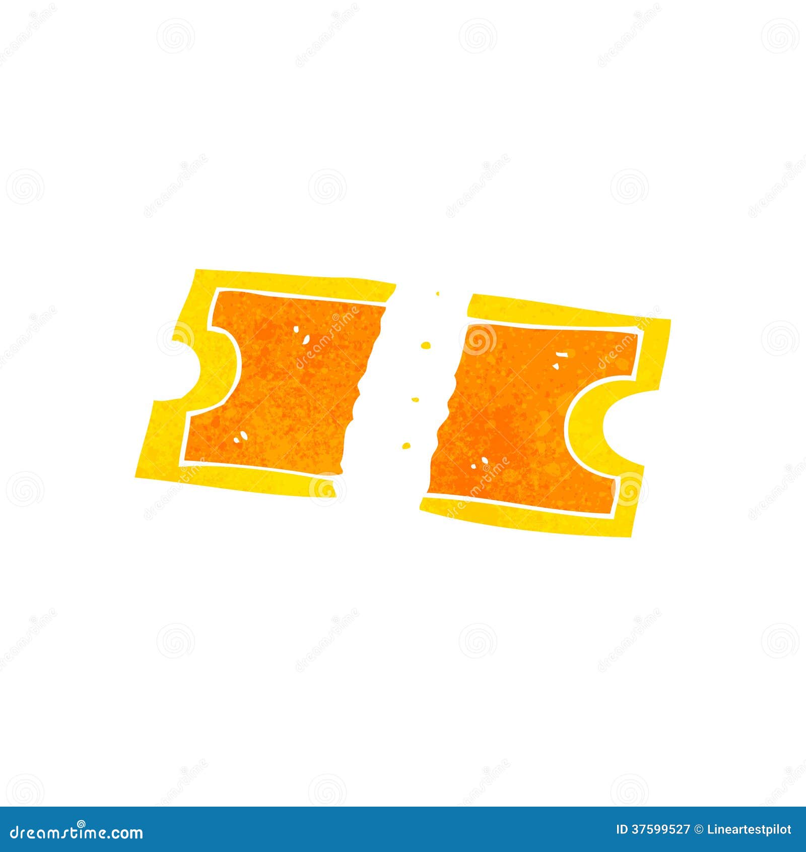 Retro Cartoon Golden Ticket Stock Vector - Illustration of drawing ...