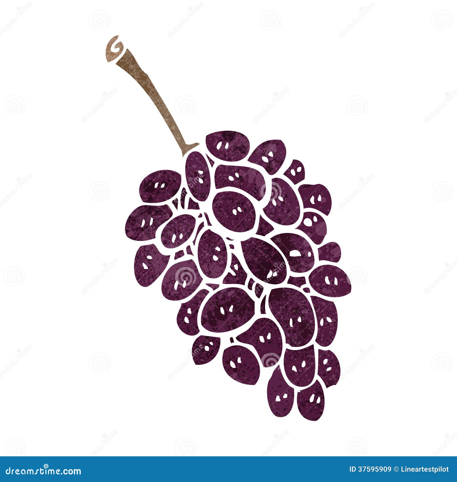 Retro cartoon grapes stock vector. Illustration of funny - 37595909