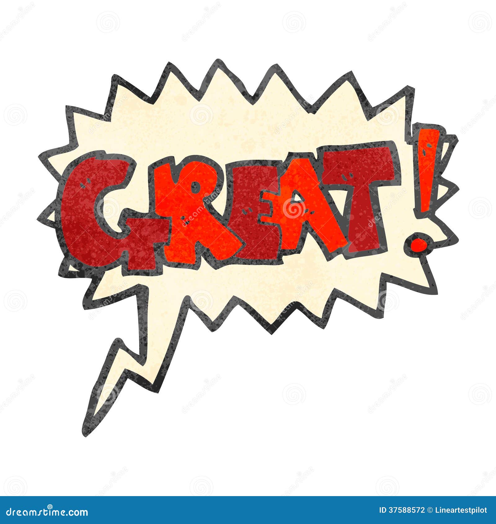 Retro Cartoon Great Comic Book Shout Stock Vector - Illustration of ...