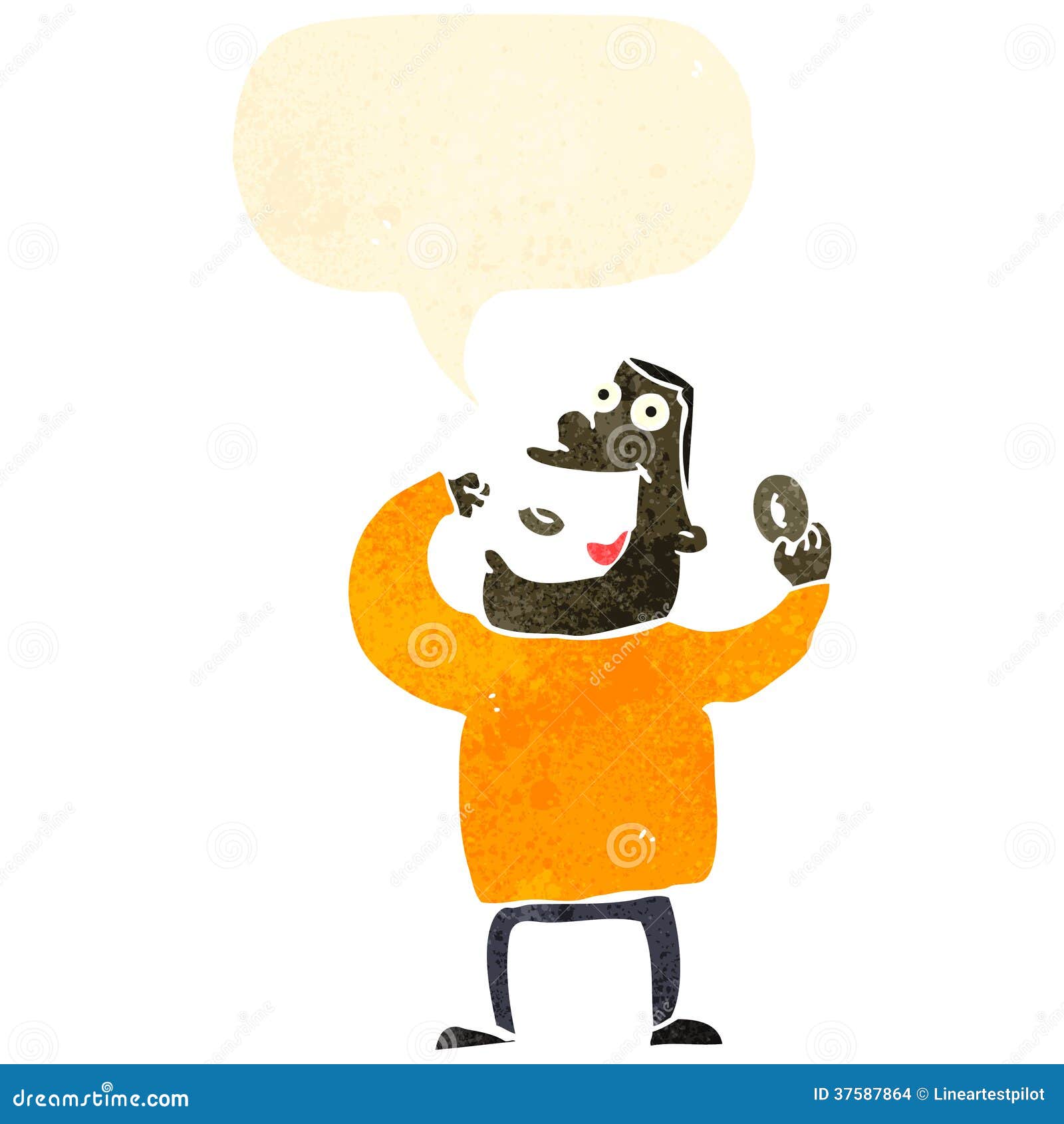 Retro cartoon greedy man stock illustration. Illustration of character ...