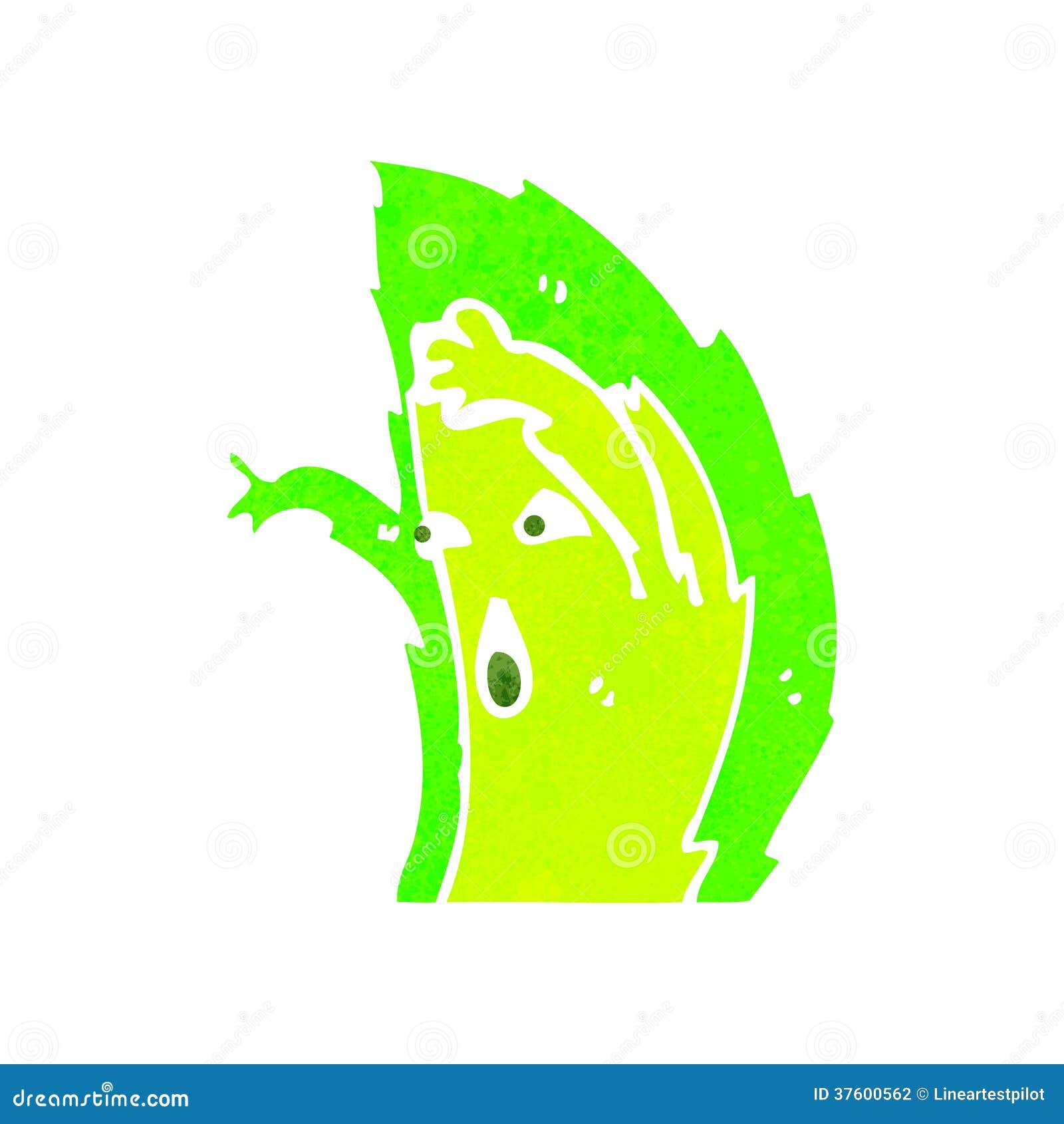 Retro Cartoon Green Flame Character Stock Vector - Illustration of ...