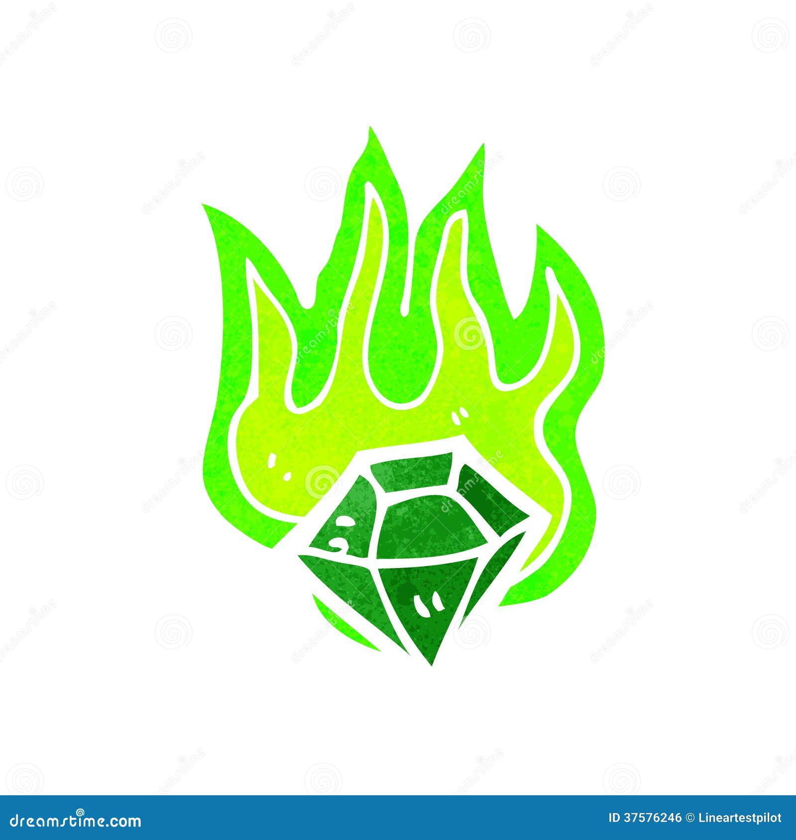 Retro cartoon green gem stock vector. Illustration of clip - 37576246