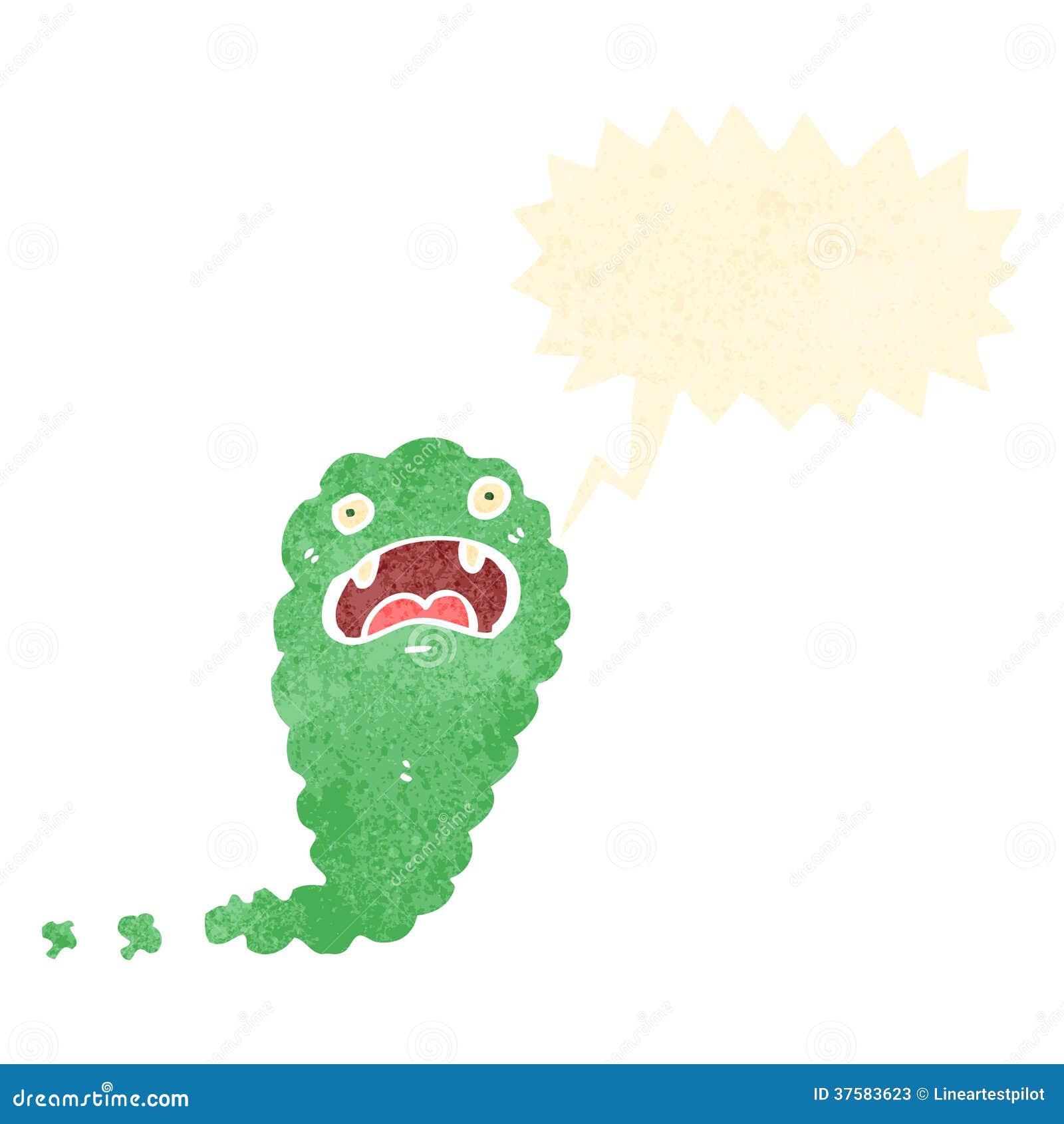 Retro Cartoon Green Smoke Ghost Stock Illustration - Illustration of ...