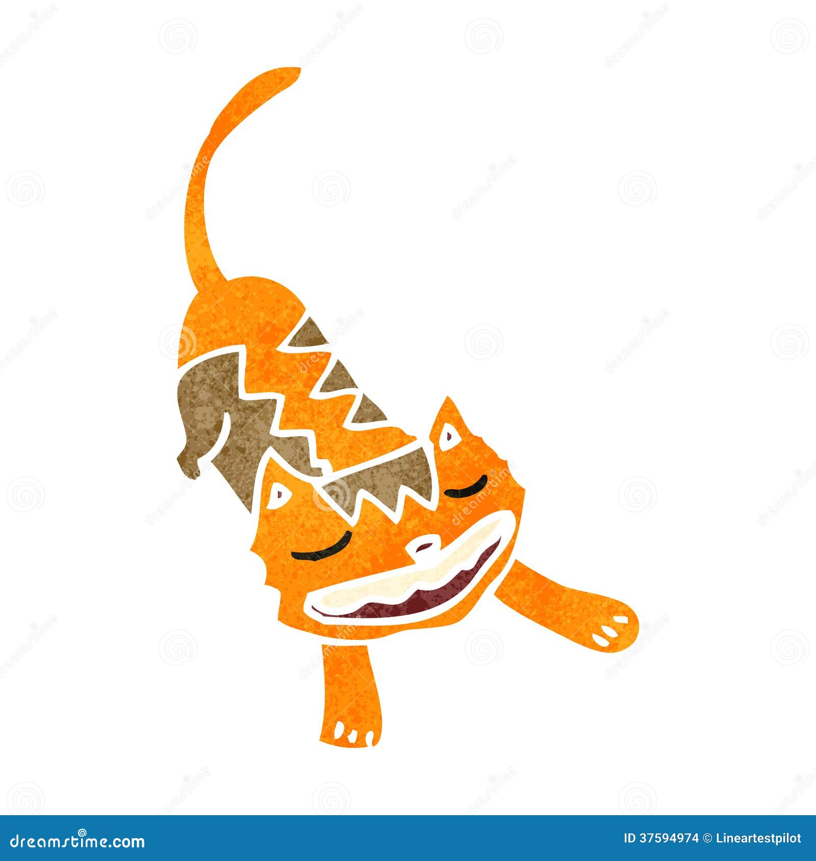 Retro cartoon grinning cat stock vector. Illustration of grinning ...