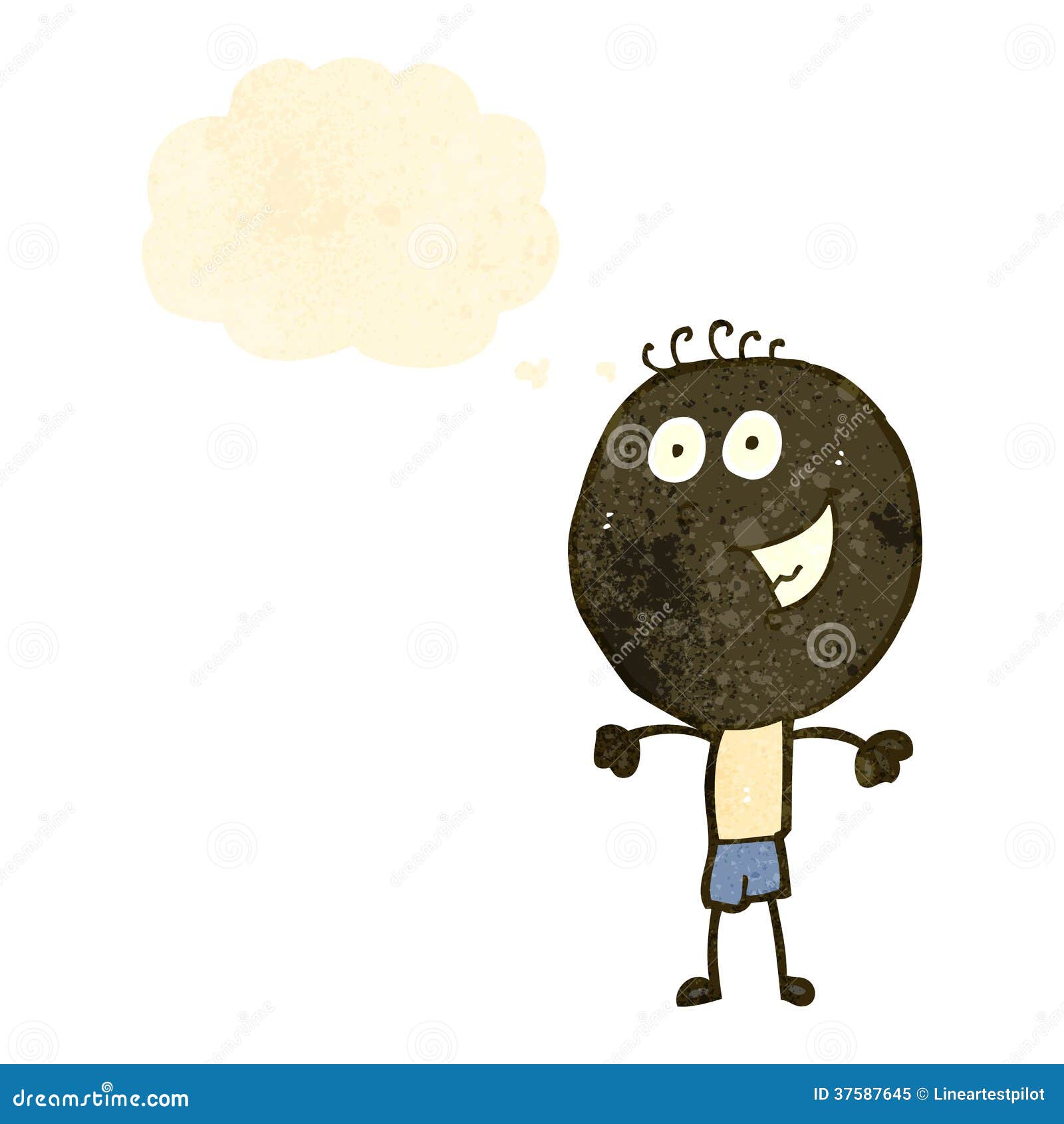 Retro cartoon grinning man stock illustration. Illustration of balloon ...