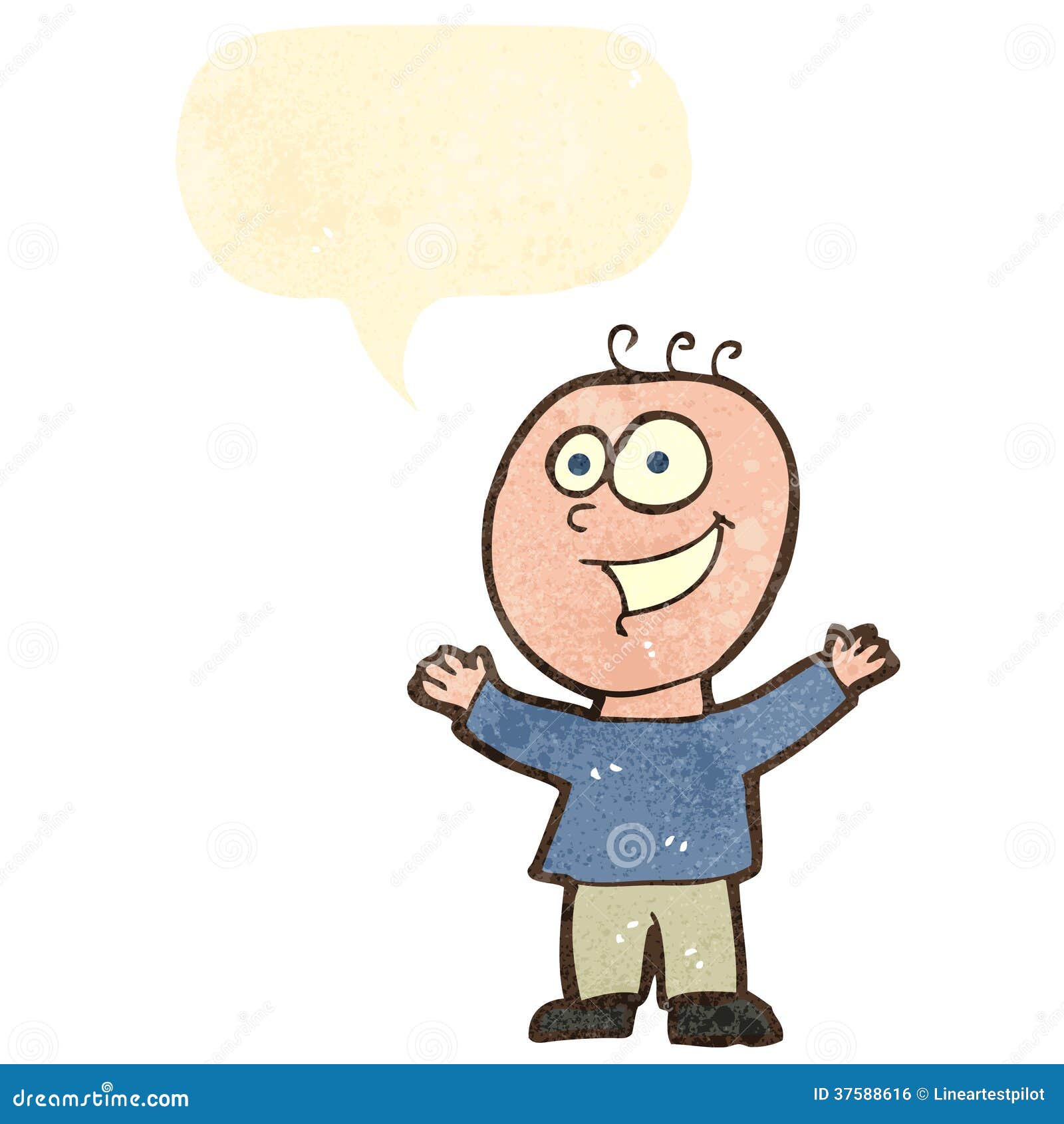 Retro cartoon grinning man stock vector. Illustration of traditional ...