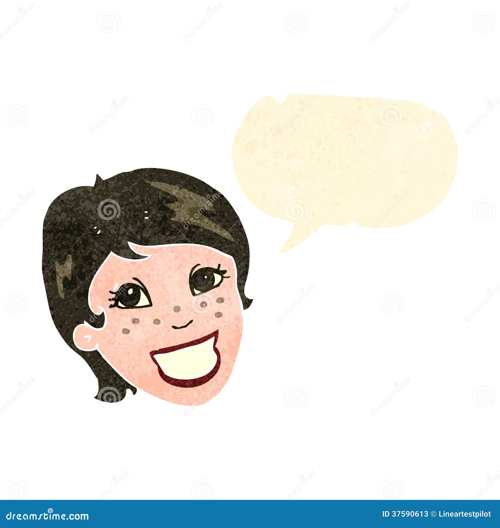 Retro Cartoon Grinning Woman Stock Vector - Illustration of funny ...