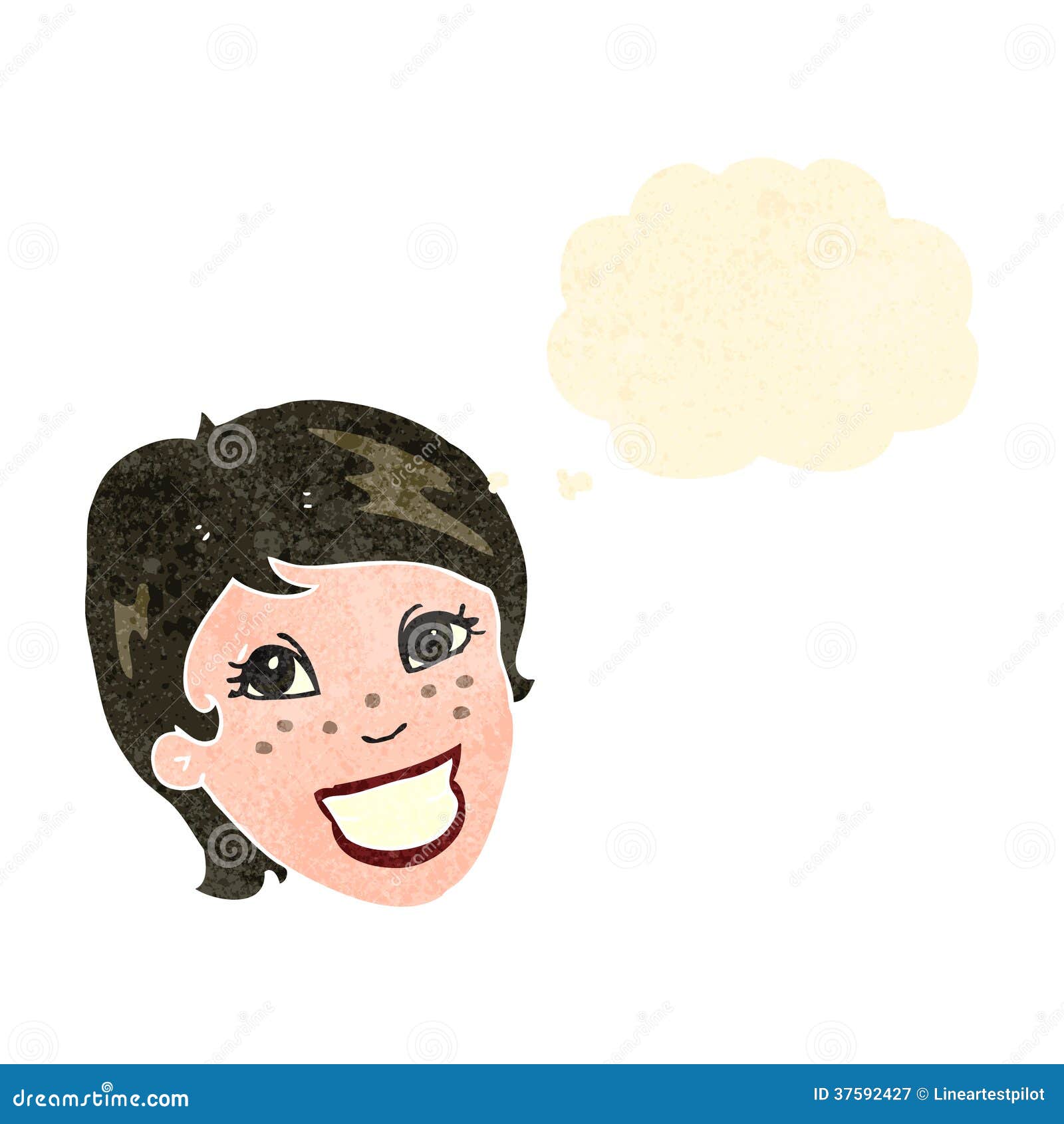 Retro Cartoon Grinning Woman Stock Vector - Illustration of cute ...