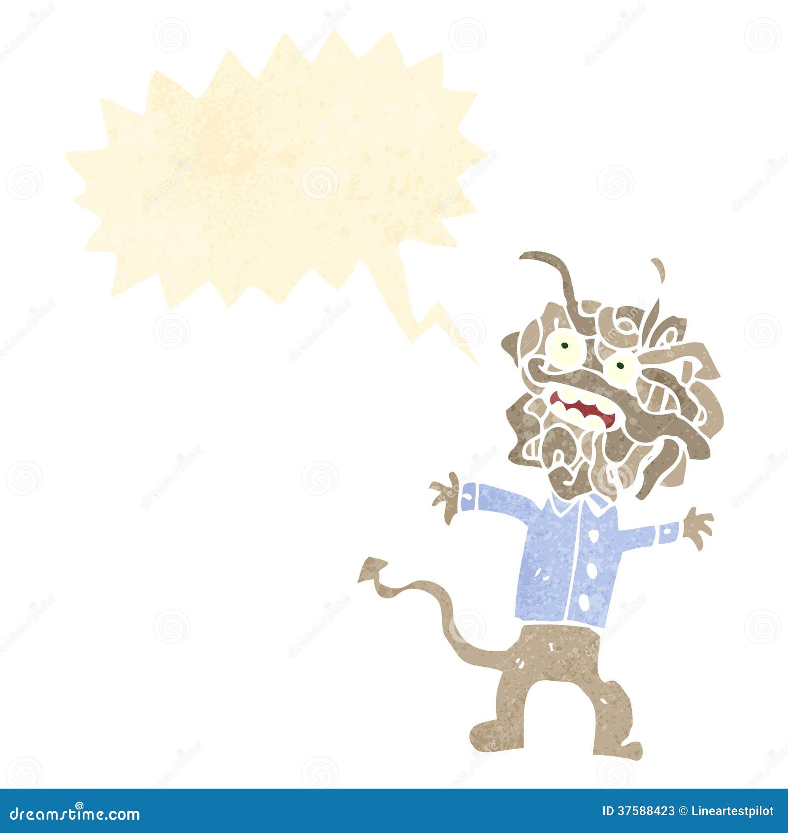 Retro Cartoon Gross Mutant Monster Shouting Stock Illustration ...