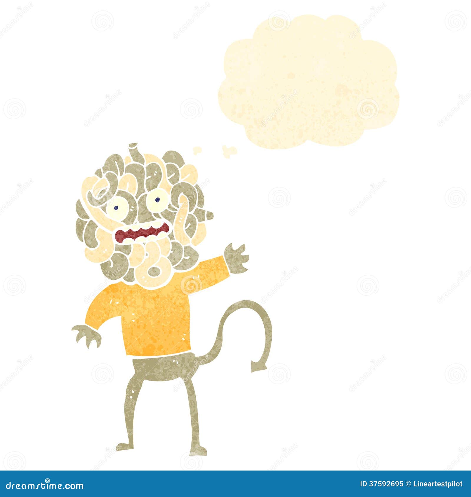 Retro Cartoon Gross Spaghetti Head Monster Stock Vector - Illustration ...