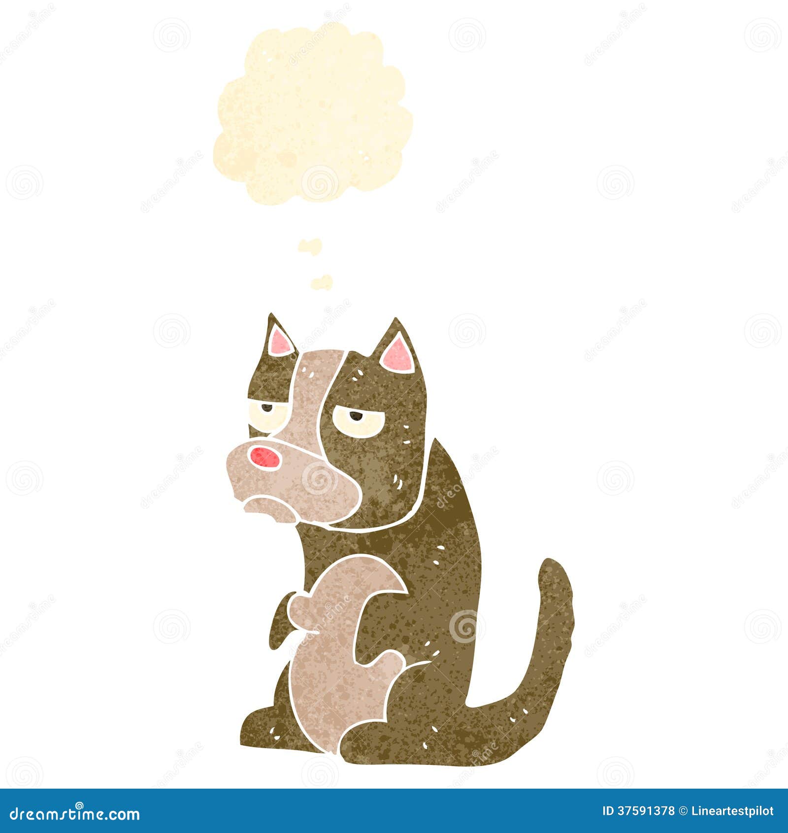 Retro cartoon grumpy dog stock vector. Illustration of fashioned - 37591378