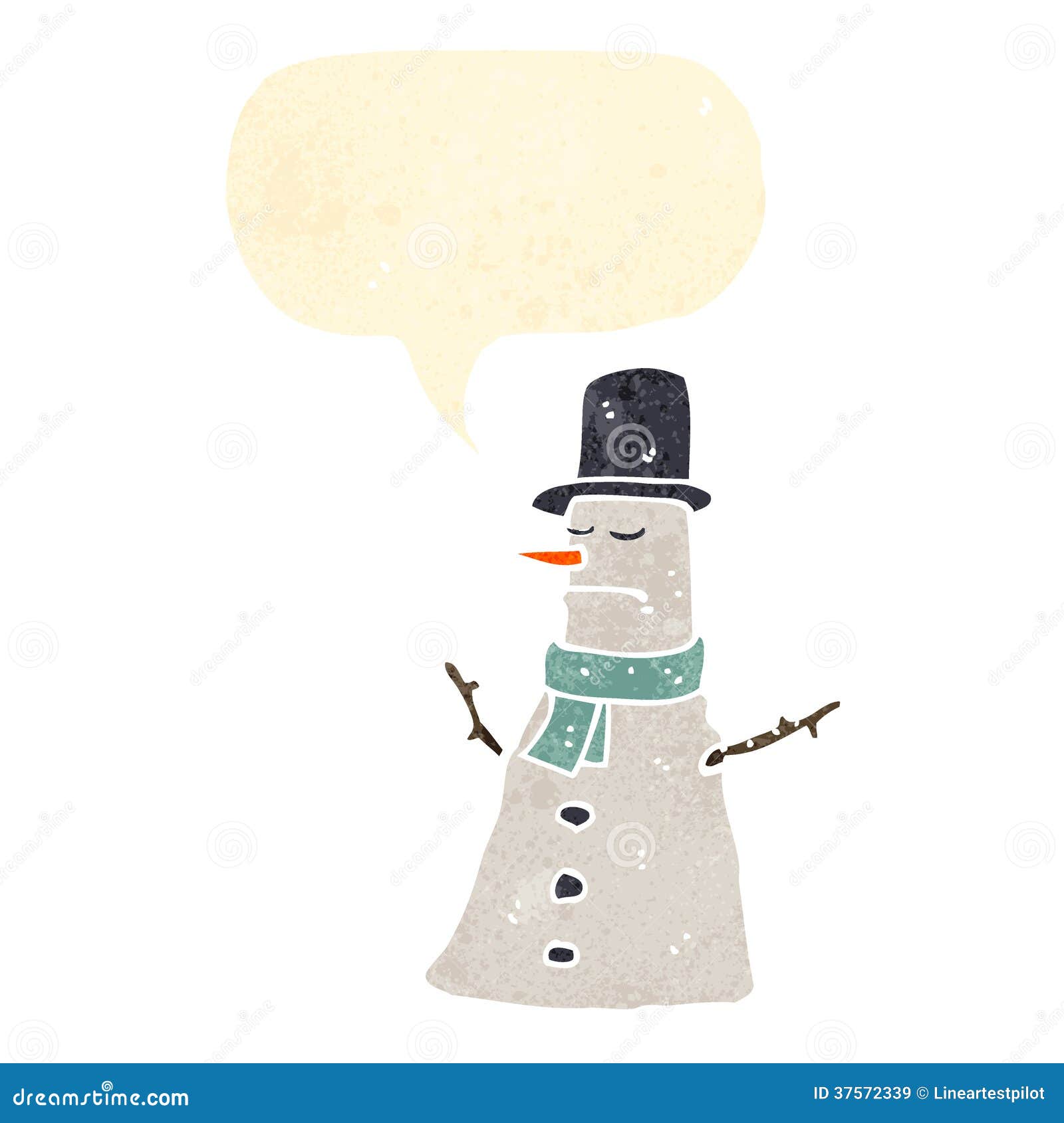 Retro Cartoon Grumpy Snowman Stock Vector - Illustration of retro ...