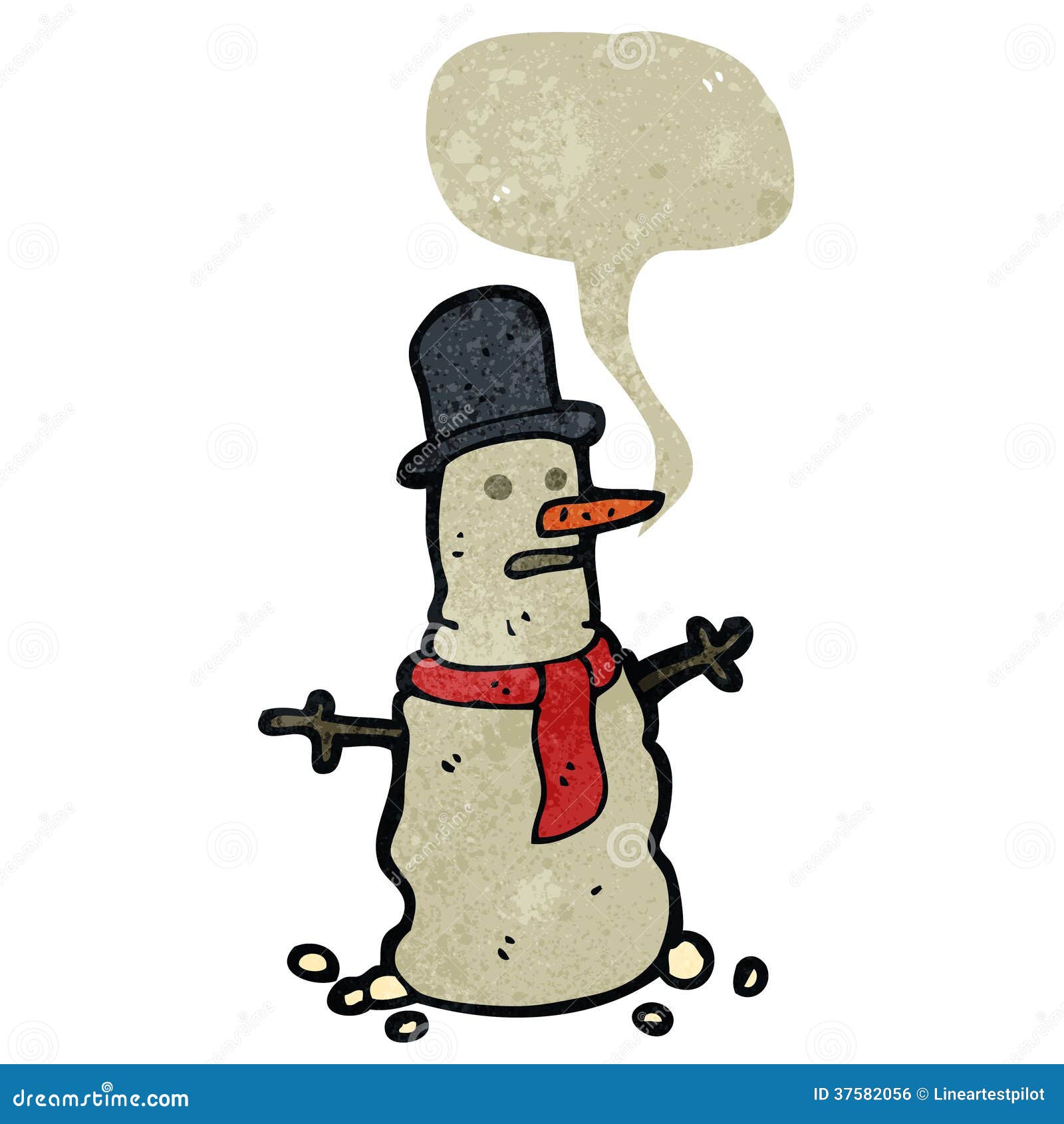 Retro Cartoon Grumpy Snowman Stock Vector - Illustration of quirky ...