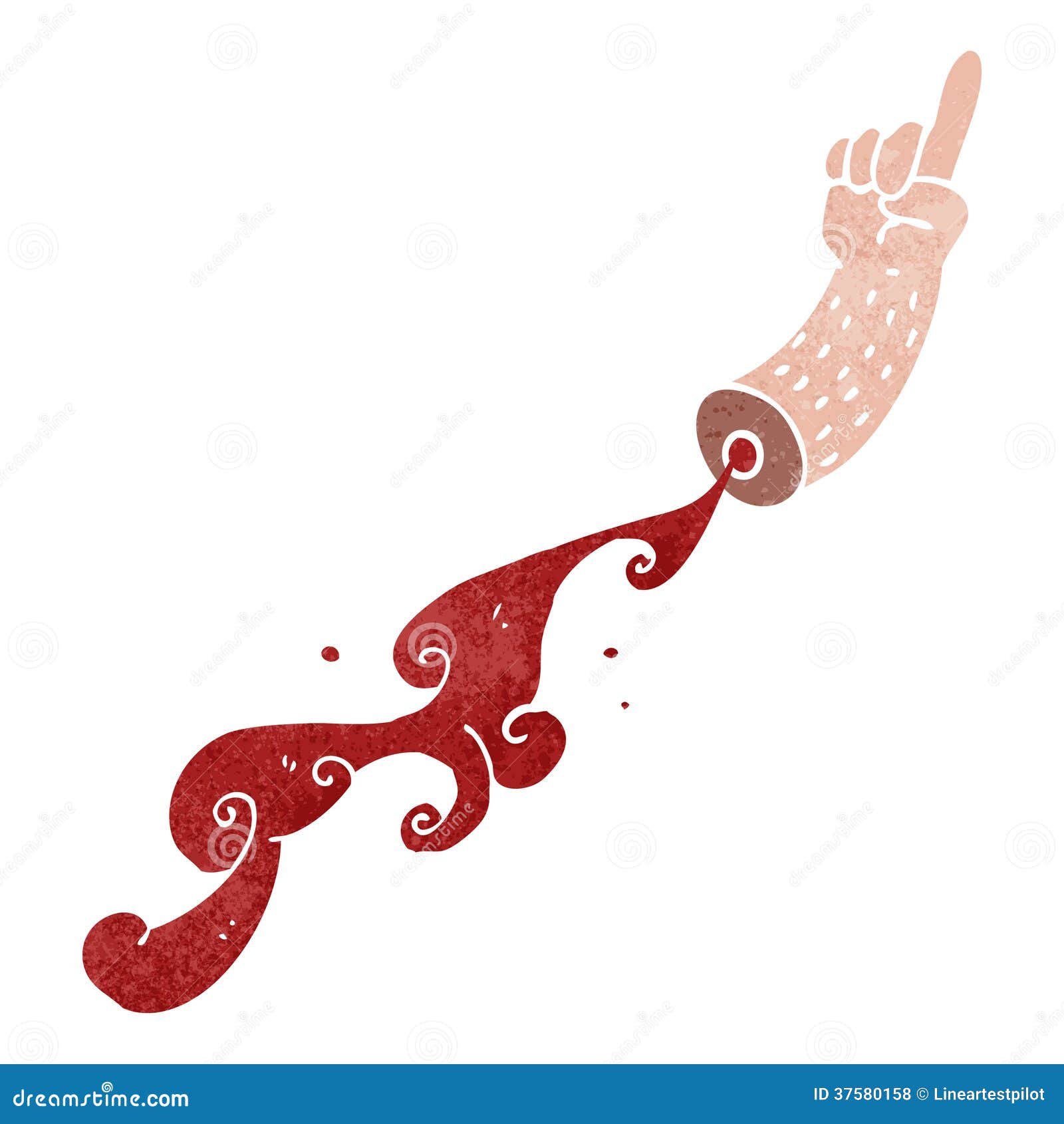 Retro Cartoon Halloween Severed Arm Stock Vector - Illustration of ...