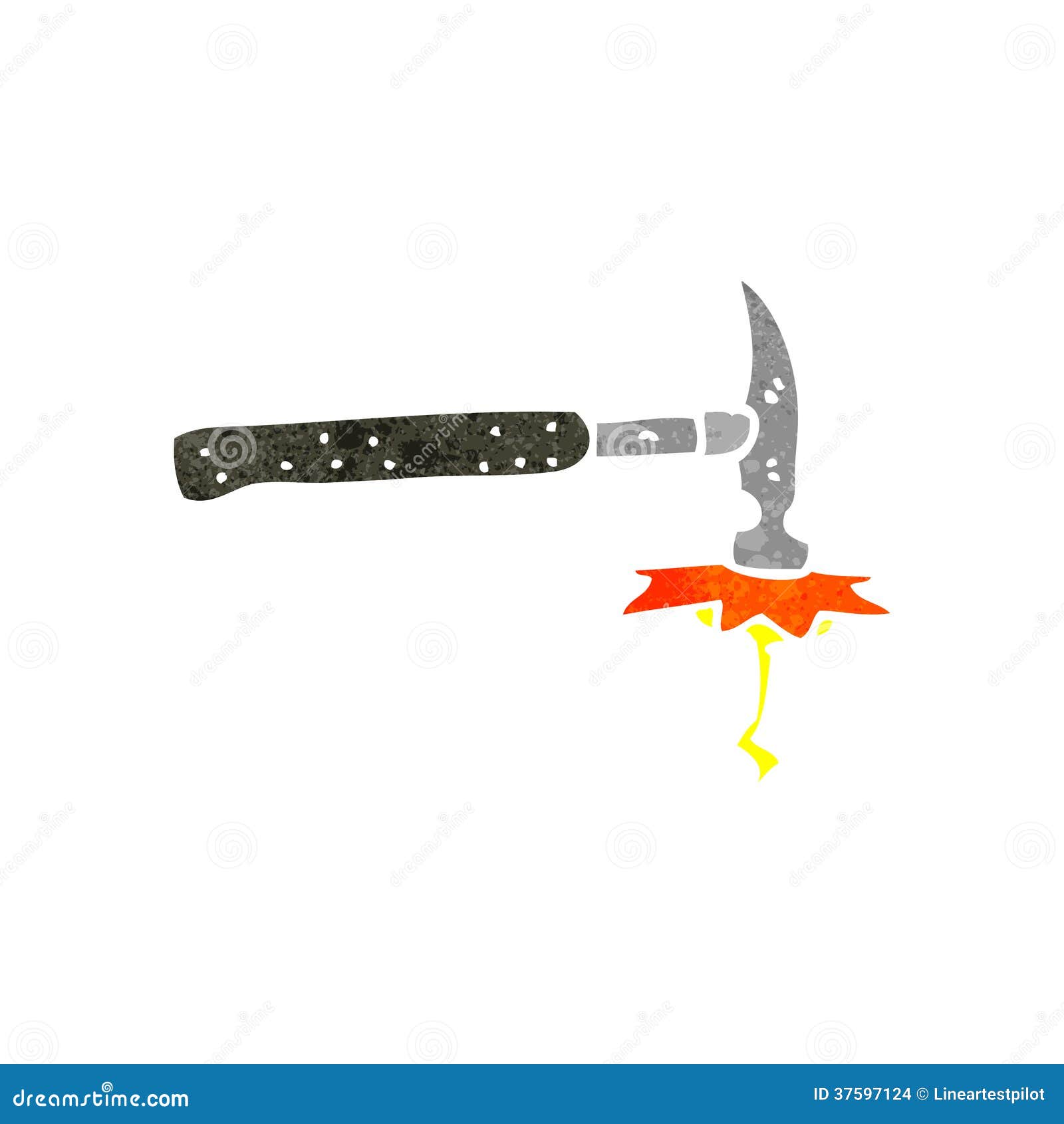 Retro Cartoon Hammer Hitting Stock Vector - Illustration of funny ...