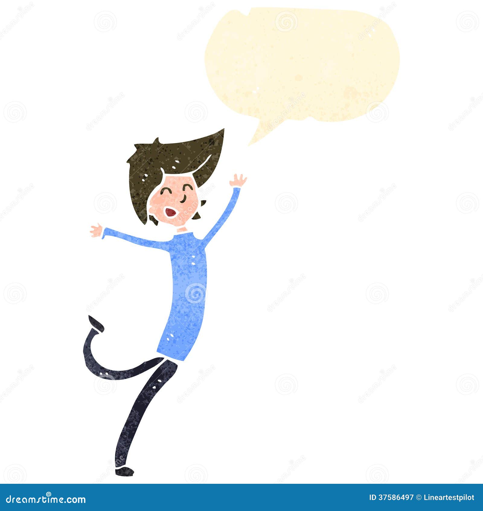 Retro cartoon happy boy stock vector. Illustration of textured - 37586497