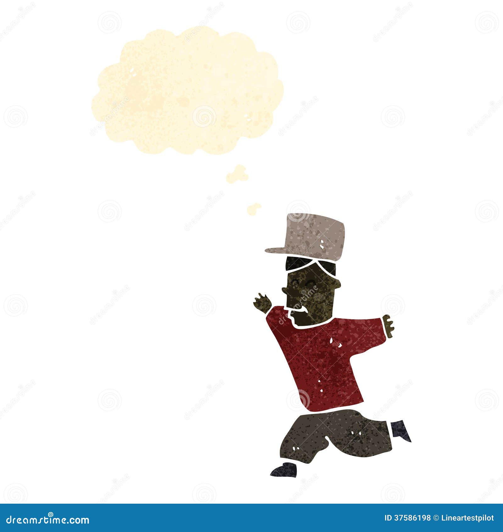 Retro Cartoon Happy Boy Running Stock Vector - Illustration of balloon ...