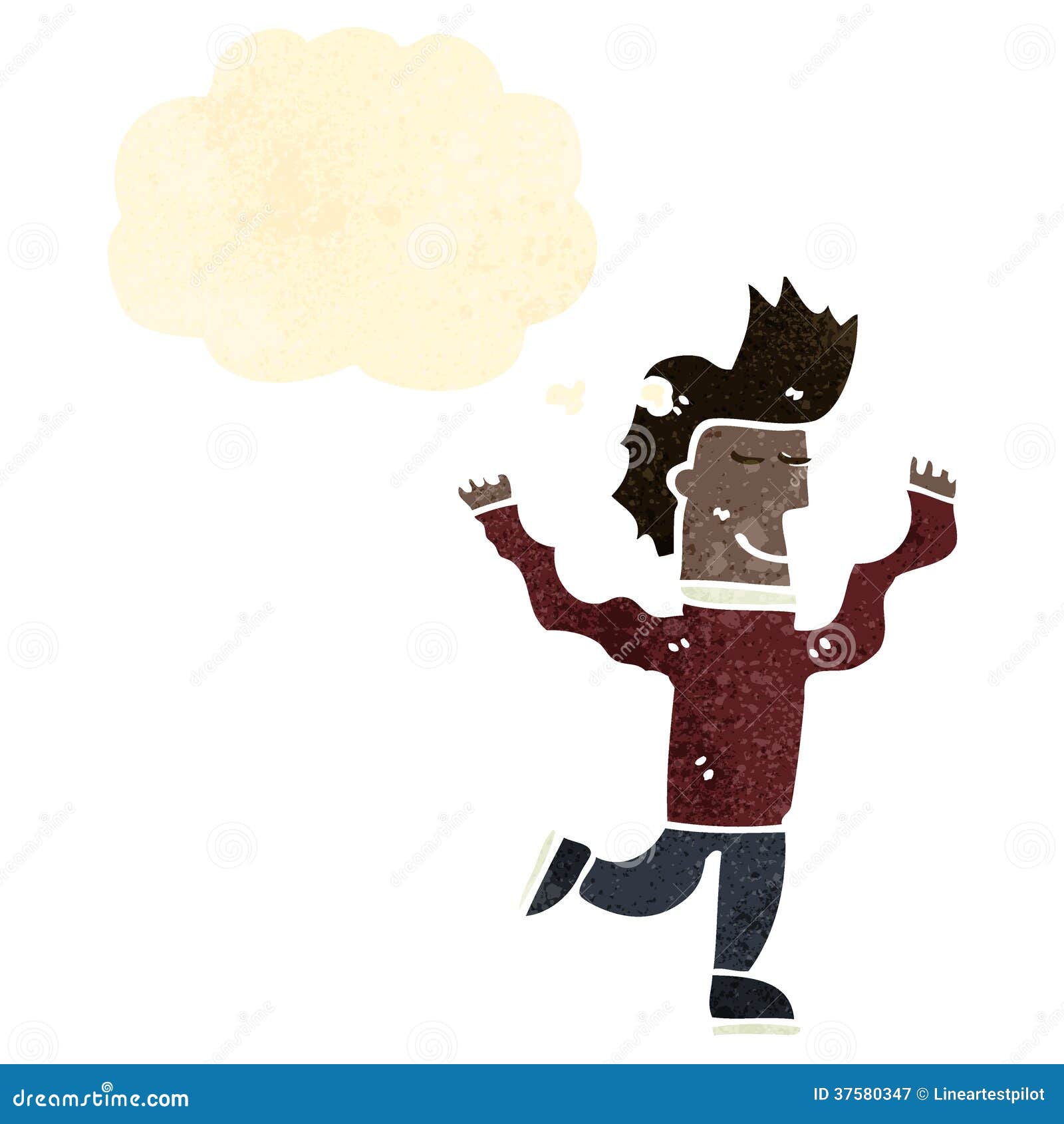 Retro cartoon happy man stock vector. Illustration of drawn - 37580347