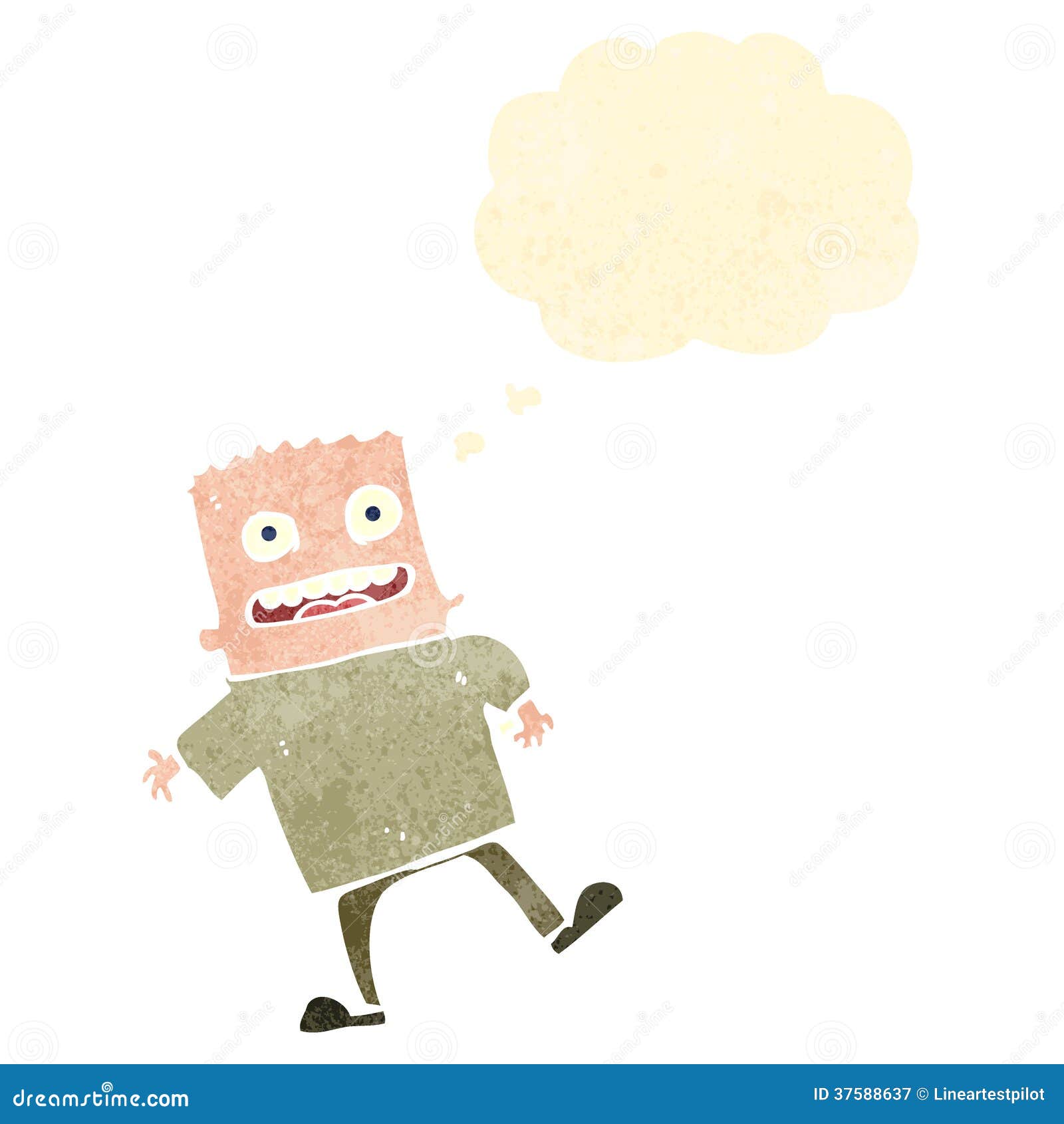 Retro cartoon happy man stock vector. Illustration of drawn - 37588637