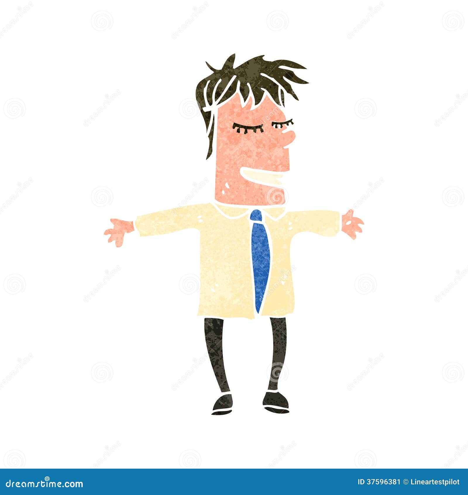 Retro cartoon happy man stock vector. Illustration of painted - 37596381