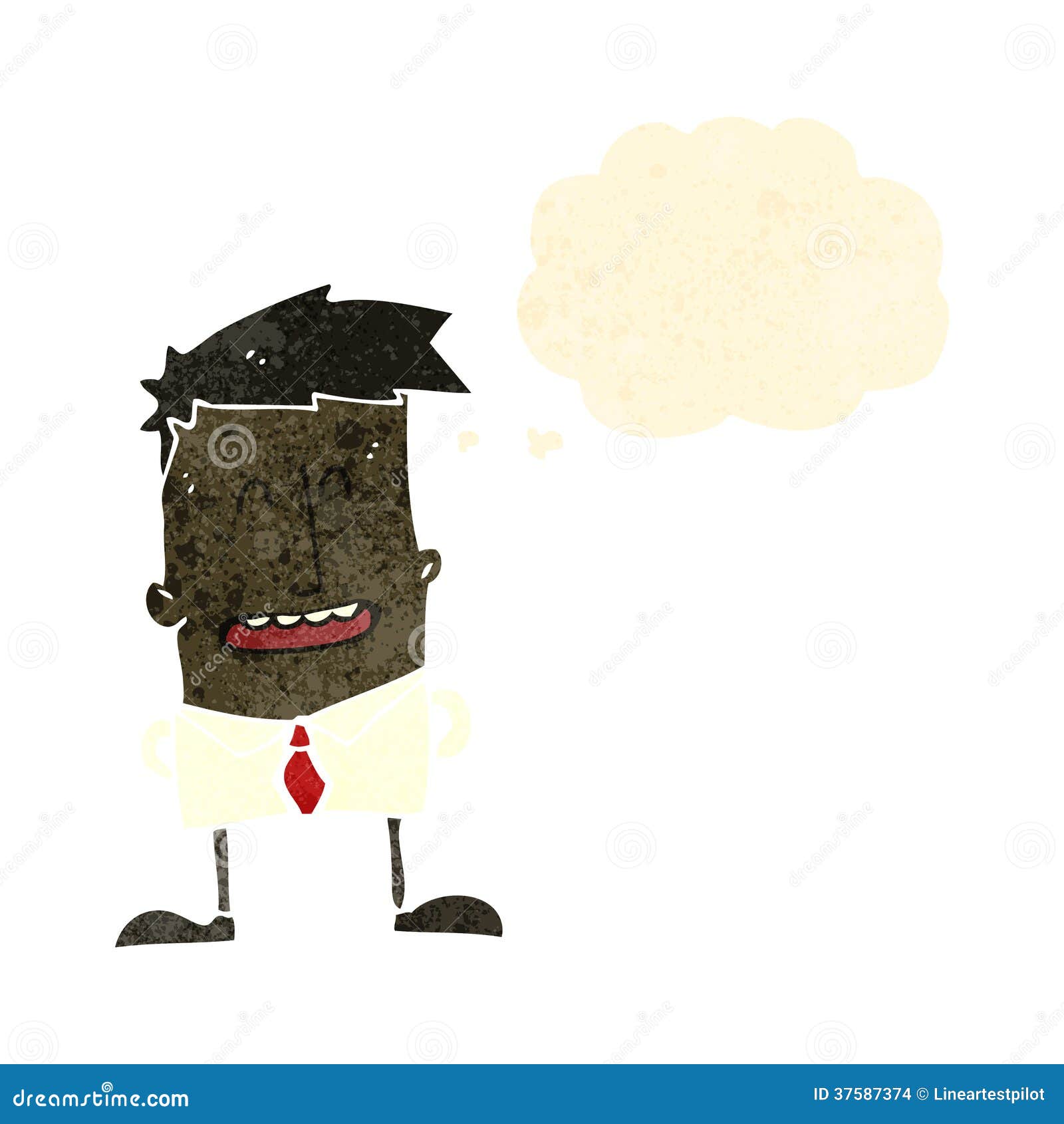 Retro Cartoon Happy Office Worker Stock Vector - Illustration of crazy ...