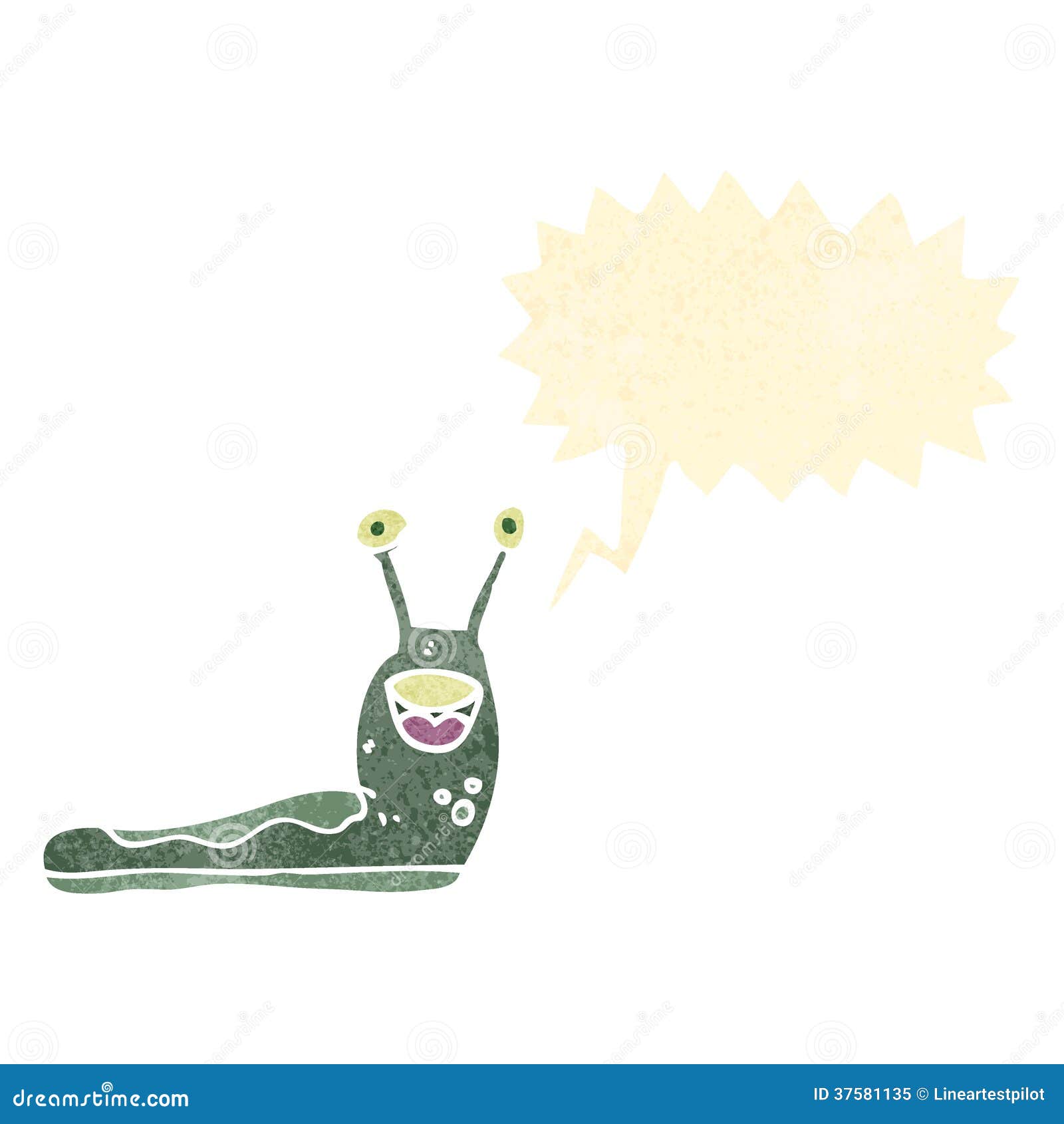 Retro cartoon happy slug stock vector. Illustration of funny - 37581135
