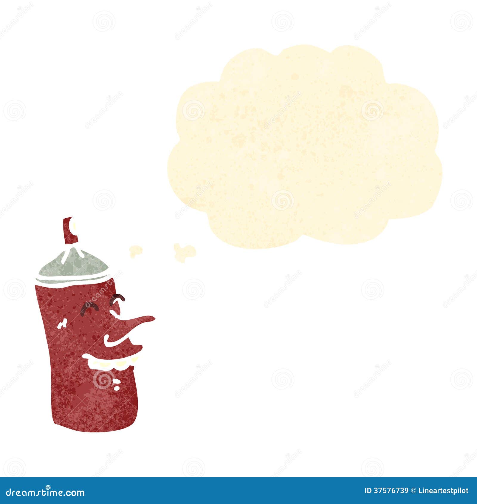 Retro Cartoon Happy Spray Can Stock Vector - Illustration of doodle ...