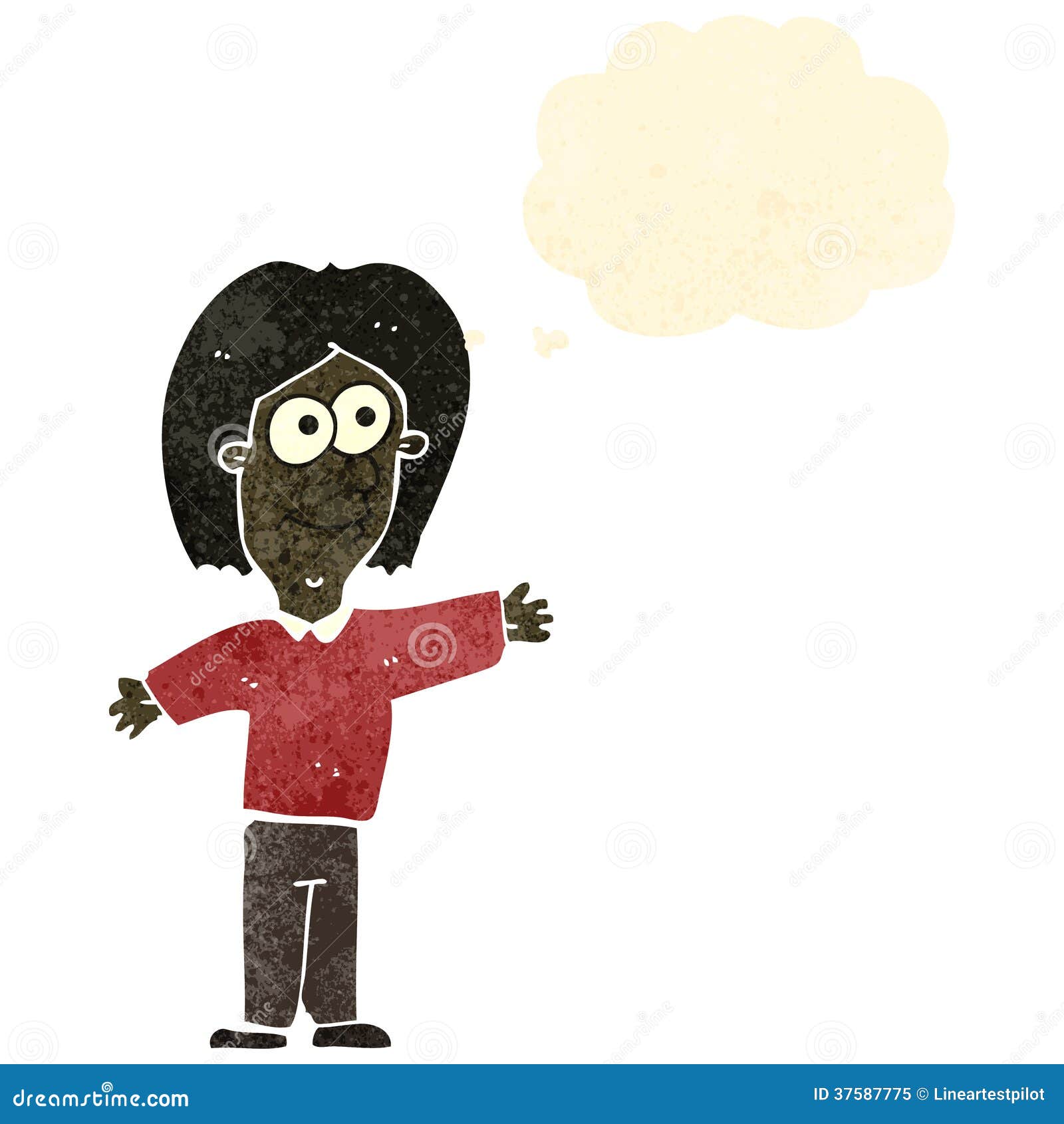 Retro Cartoon Happy Staring Man Stock Vector - Illustration of happy ...