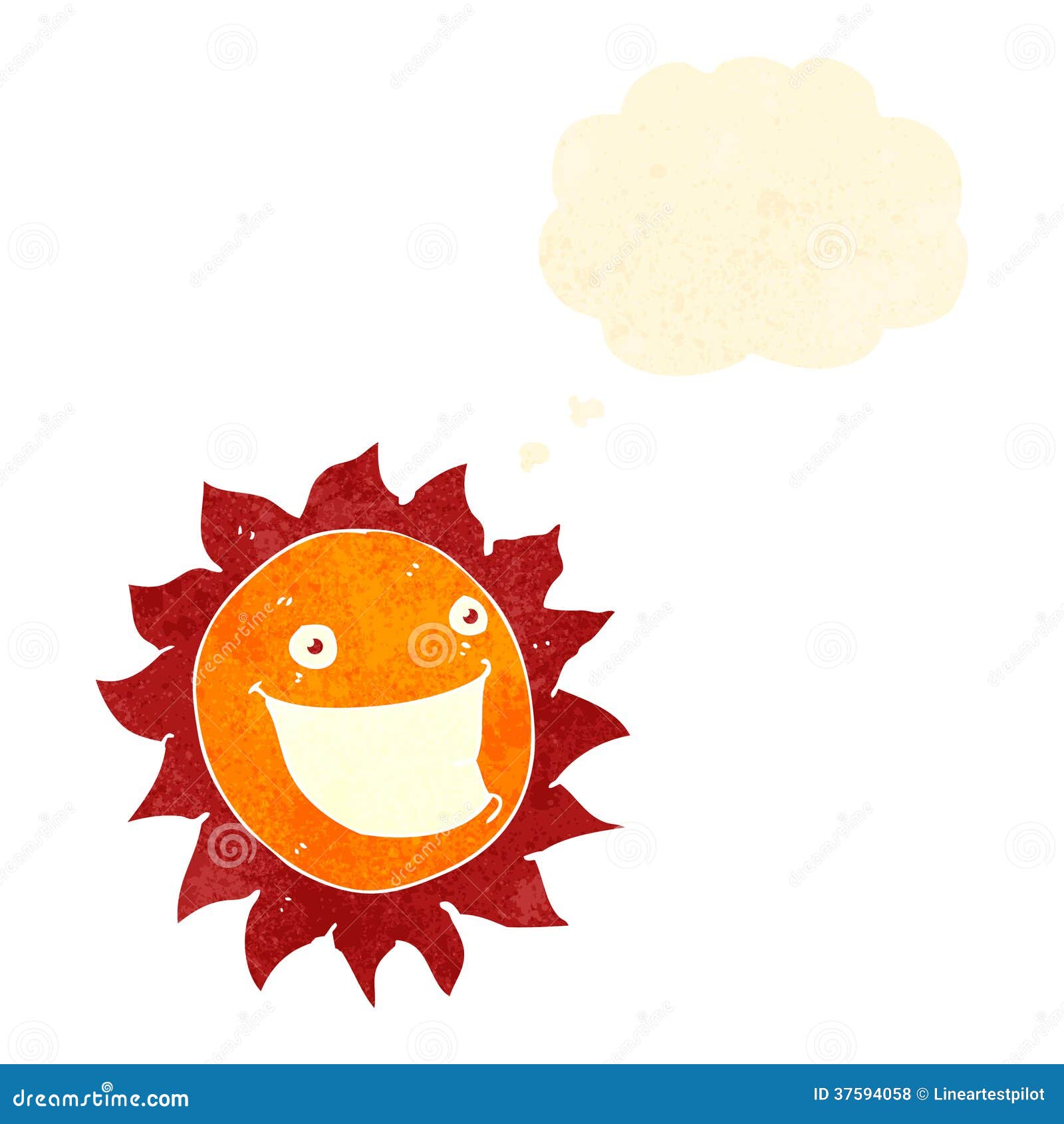 Retro cartoon happy sun stock vector. Illustration of cartoon - 37594058