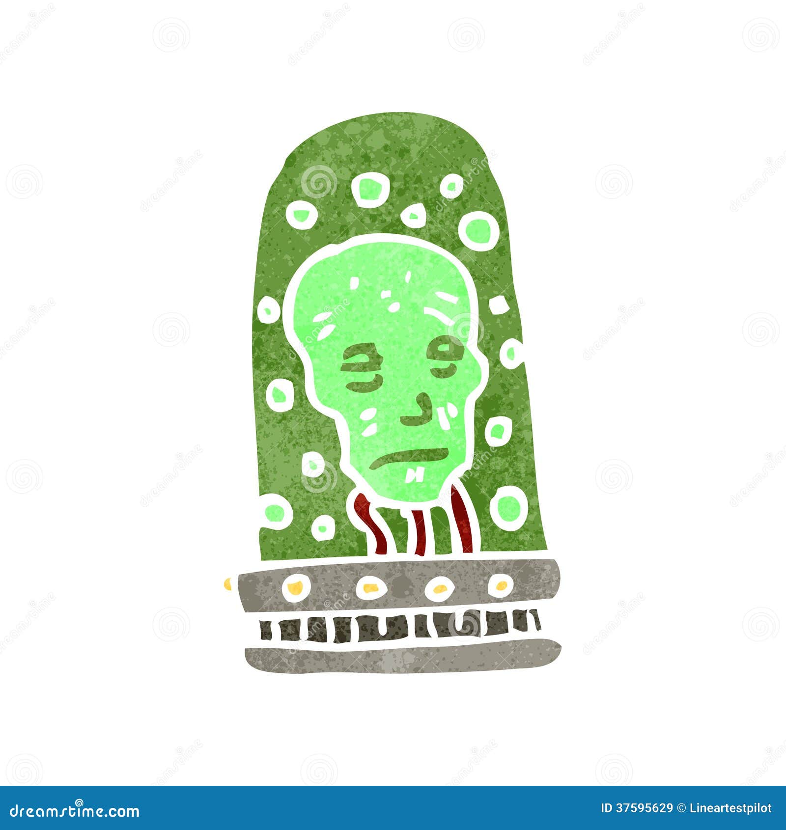 Retro cartoon head in jar stock vector. Illustration of hand - 37595629