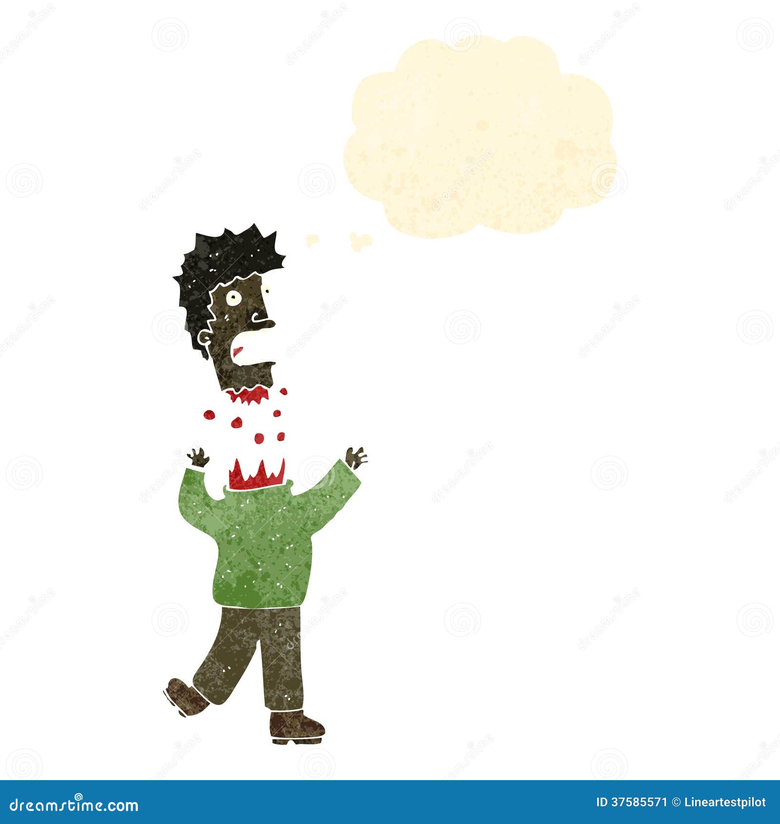 Retro cartoon headless man stock vector. Illustration of traditional ...