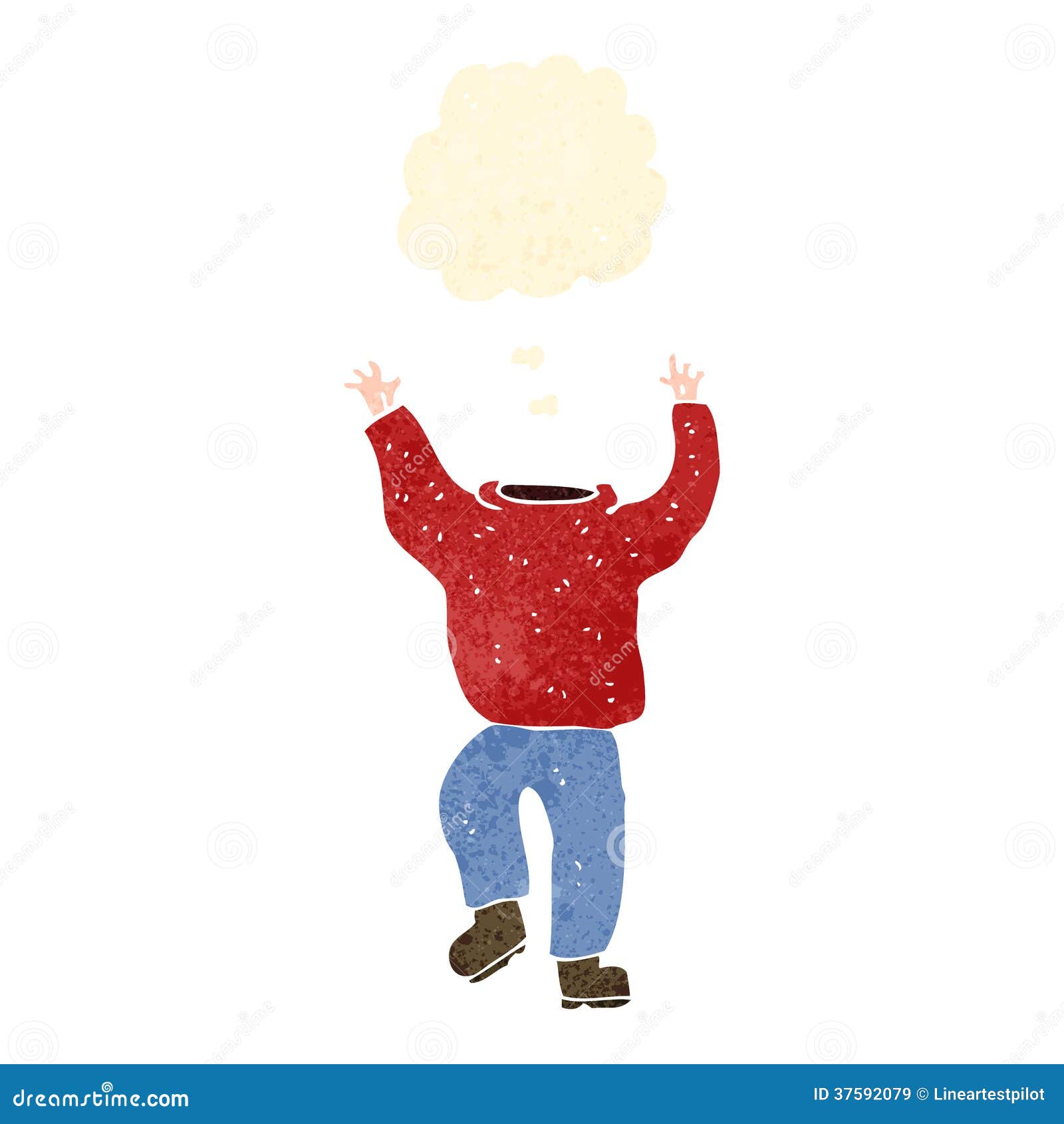Retro cartoon headless man stock vector. Illustration of artwork - 37592079