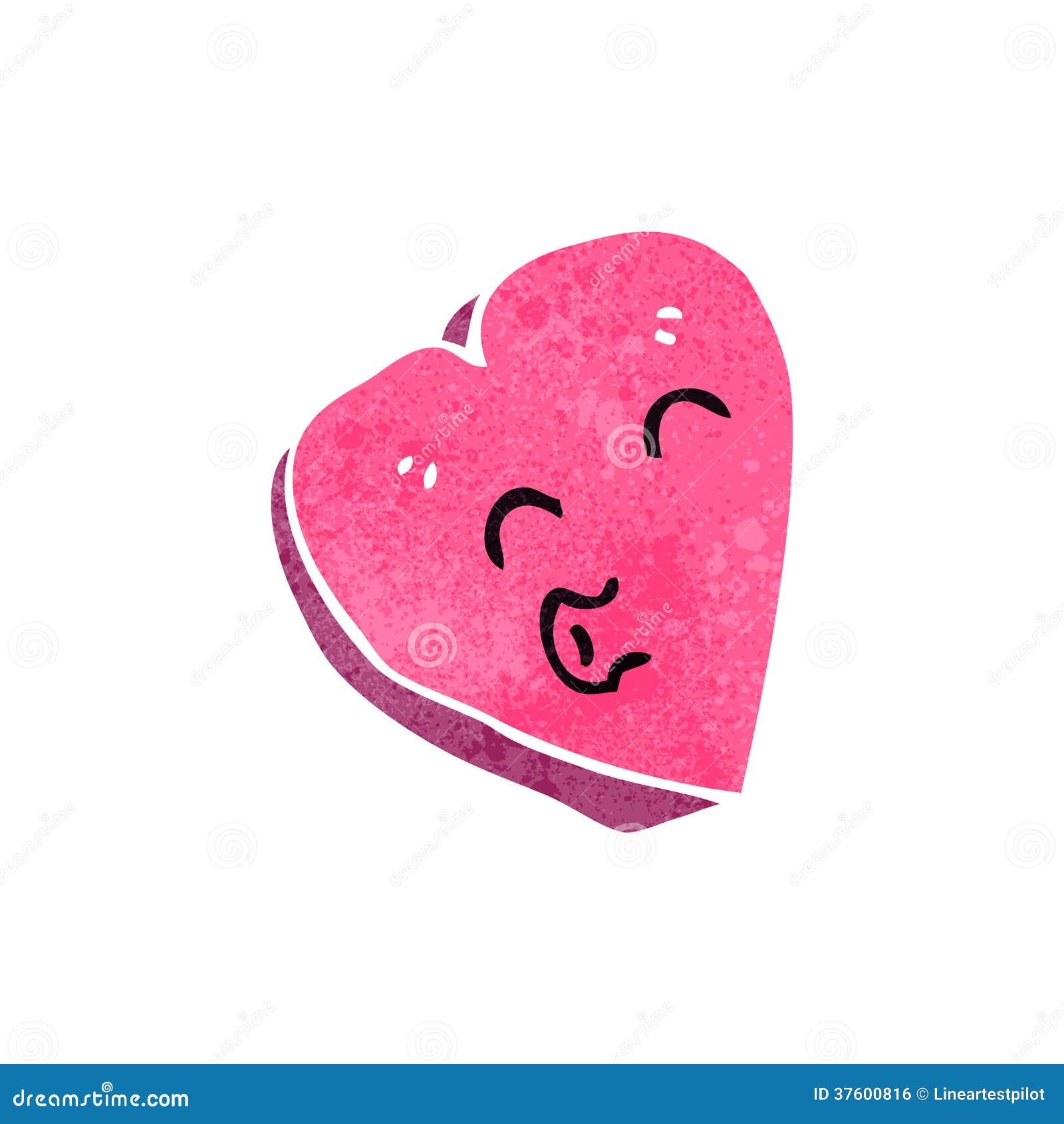Retro cartoon heart stock illustration. Illustration of pink - 37600816