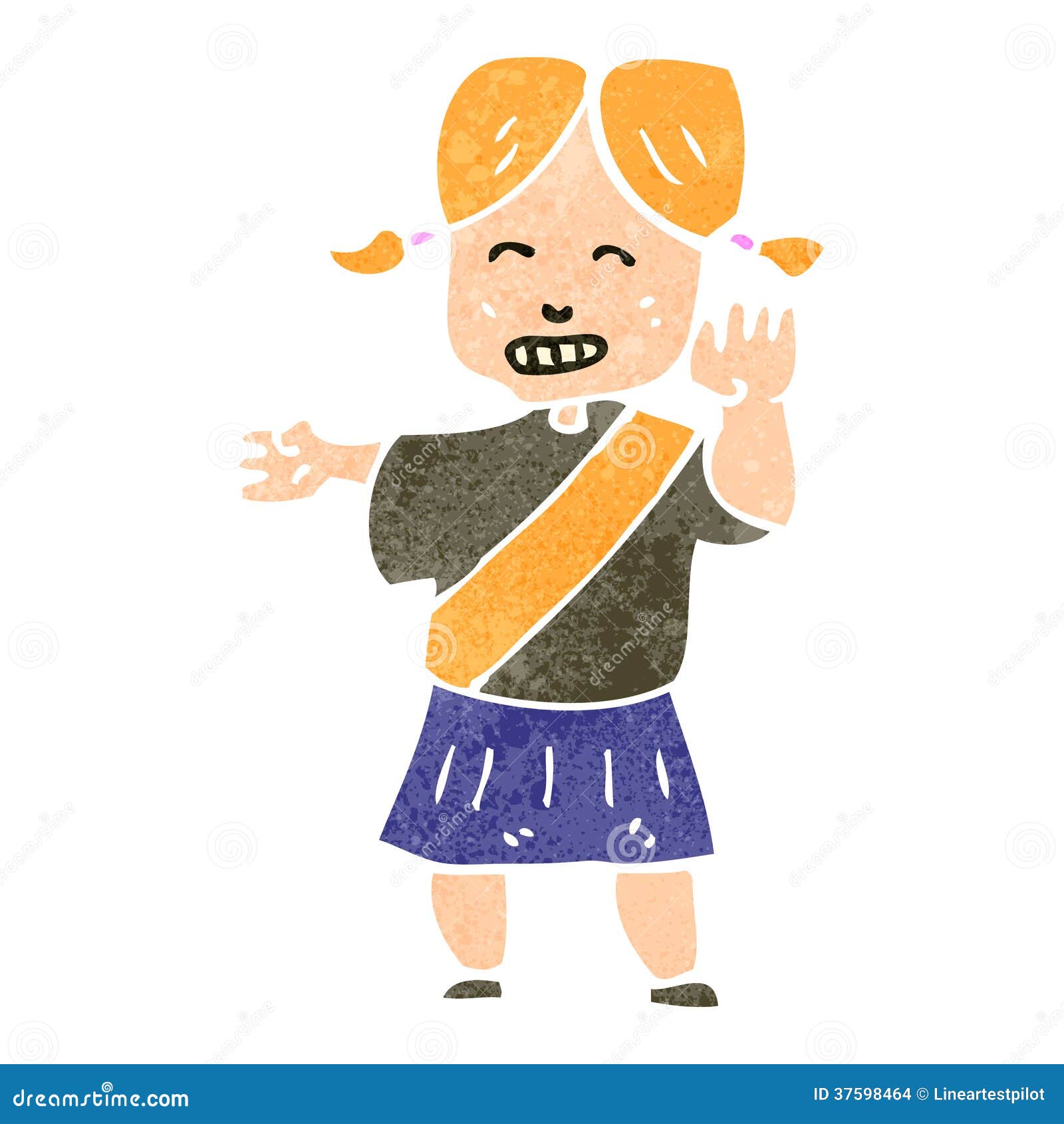 Retro Cartoon Helpful Girl Guide Stock Vector - Illustration of hand ...