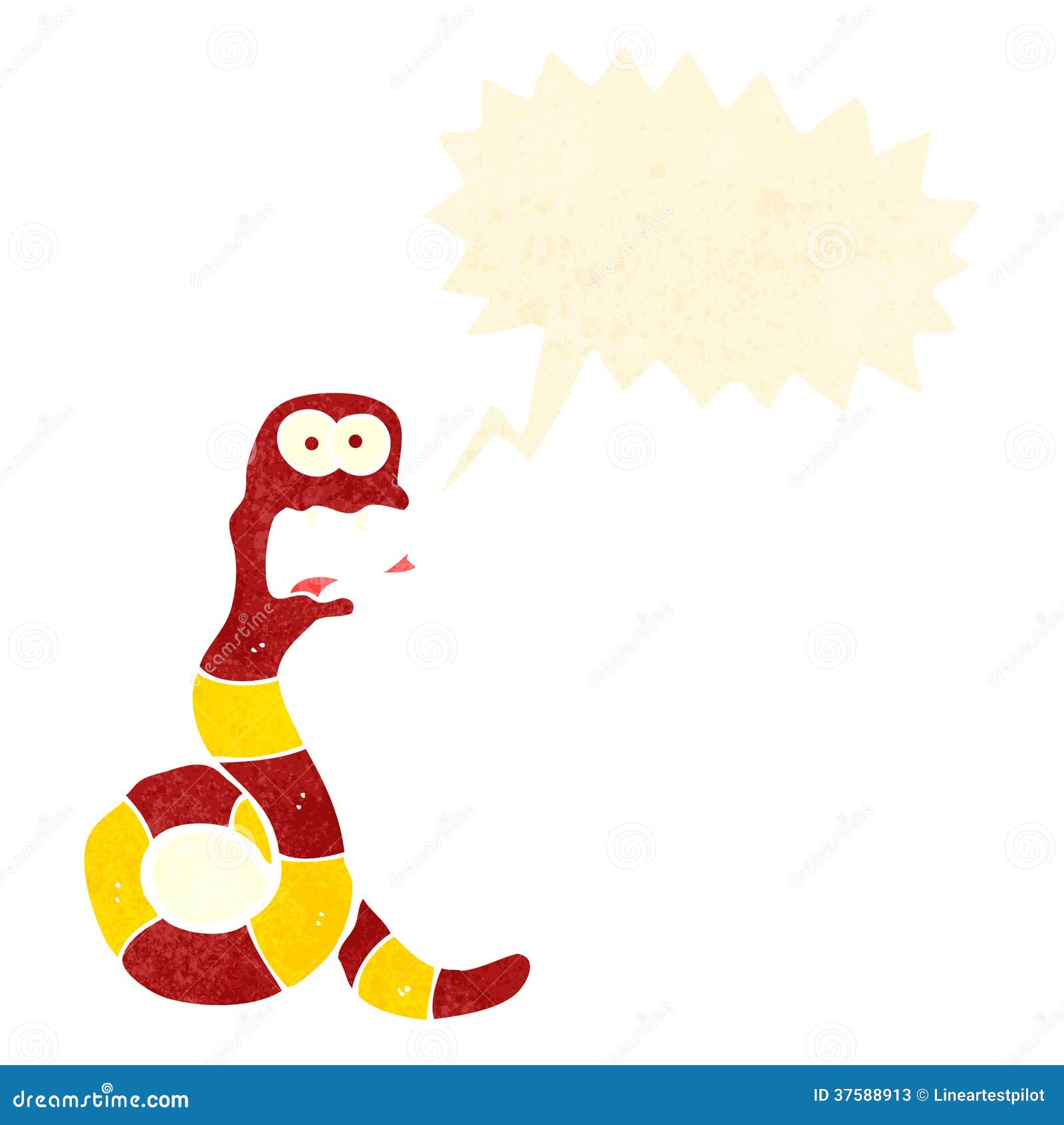 Retro Cartoon Hissing Snake Stock Illustration - Illustration of ...