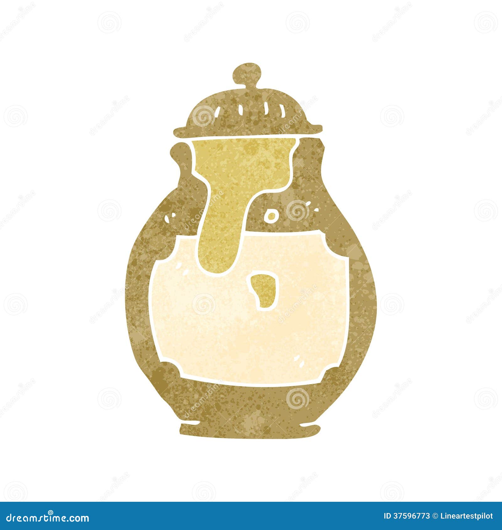 Retro cartoon honey pot stock illustration. Illustration of colorful ...