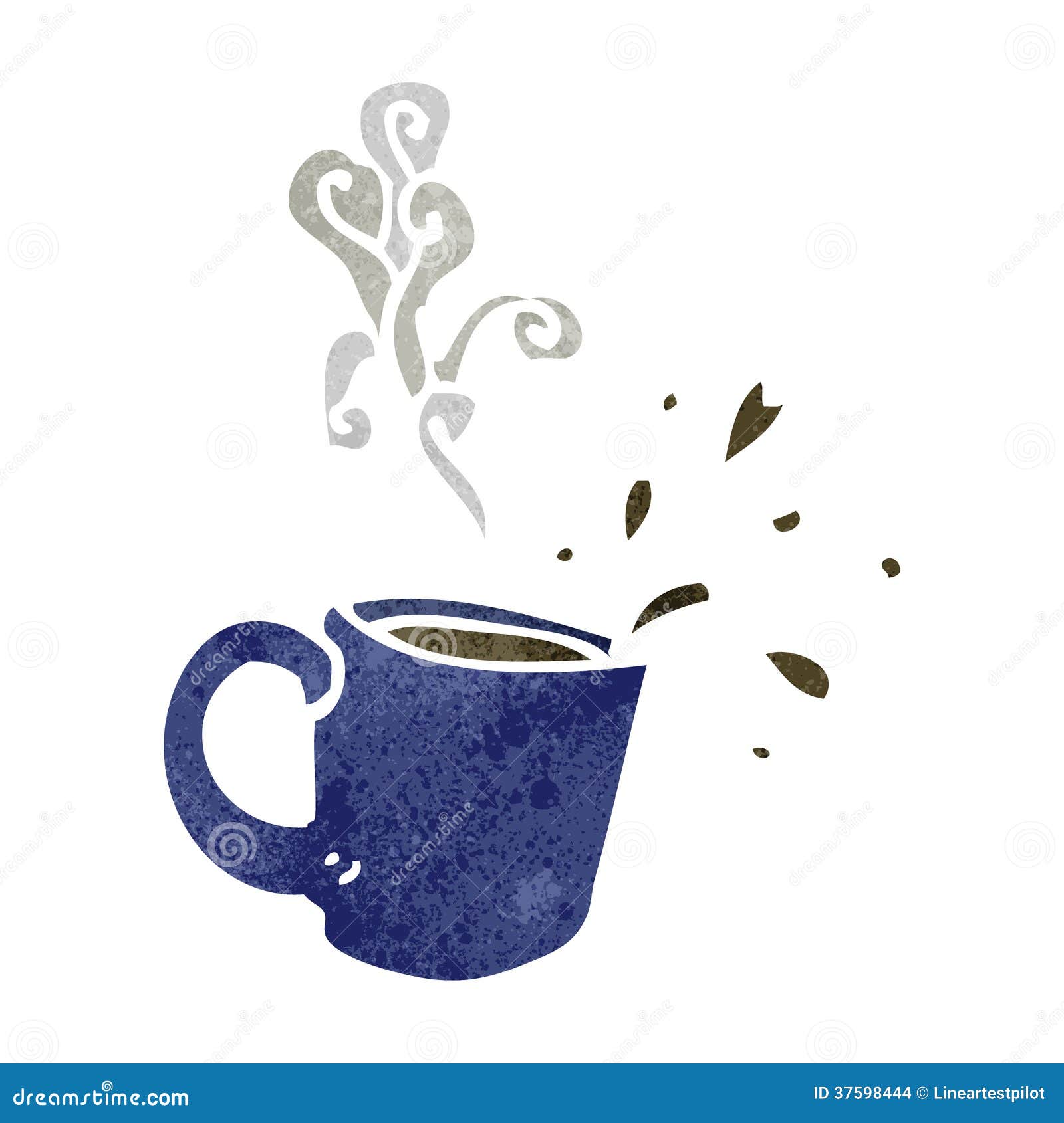 Retro cartoon hot coffee stock vector. Illustration of artwork - 37598444