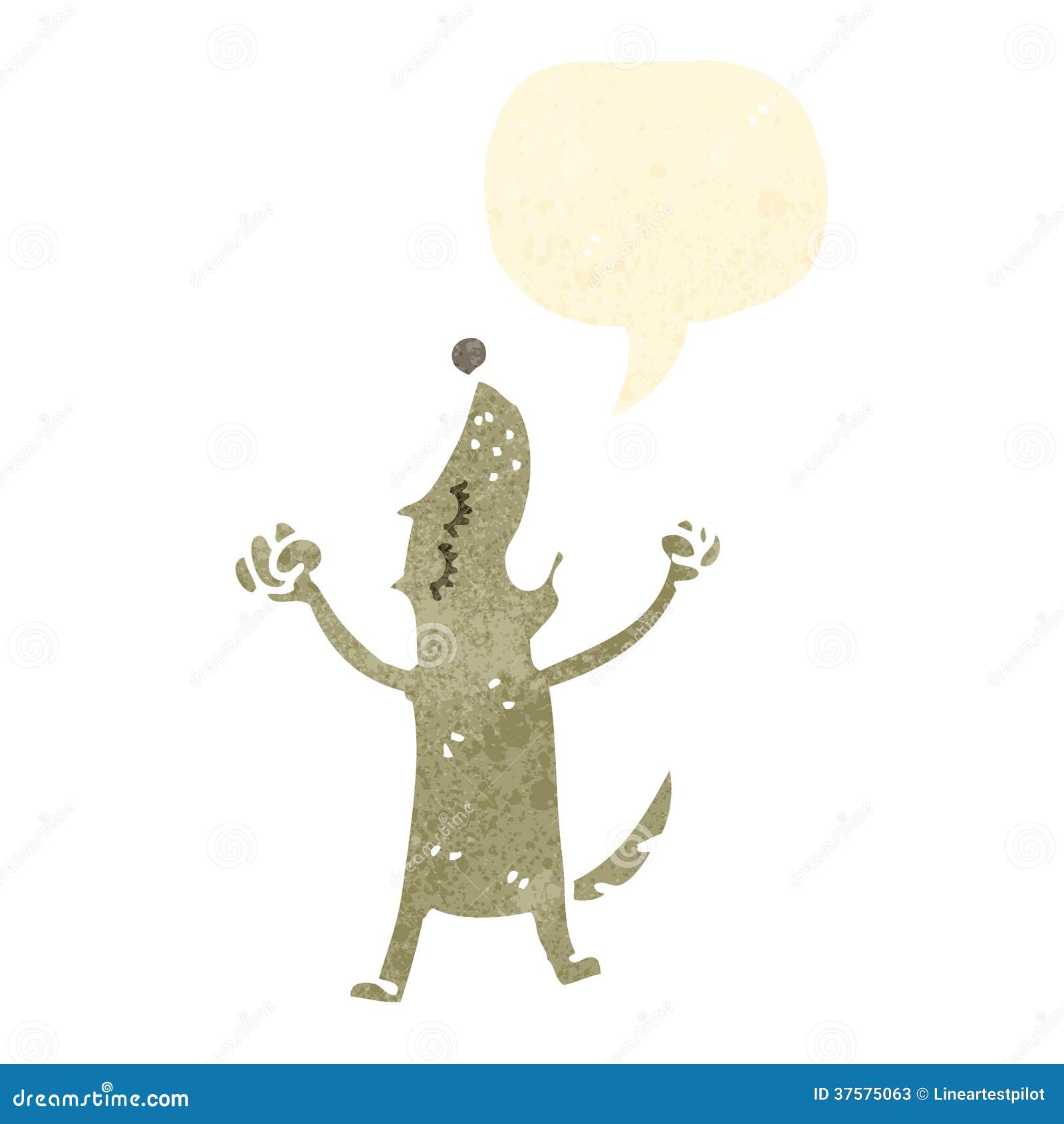 Retro cartoon howling dog stock vector. Illustration of watercolor ...