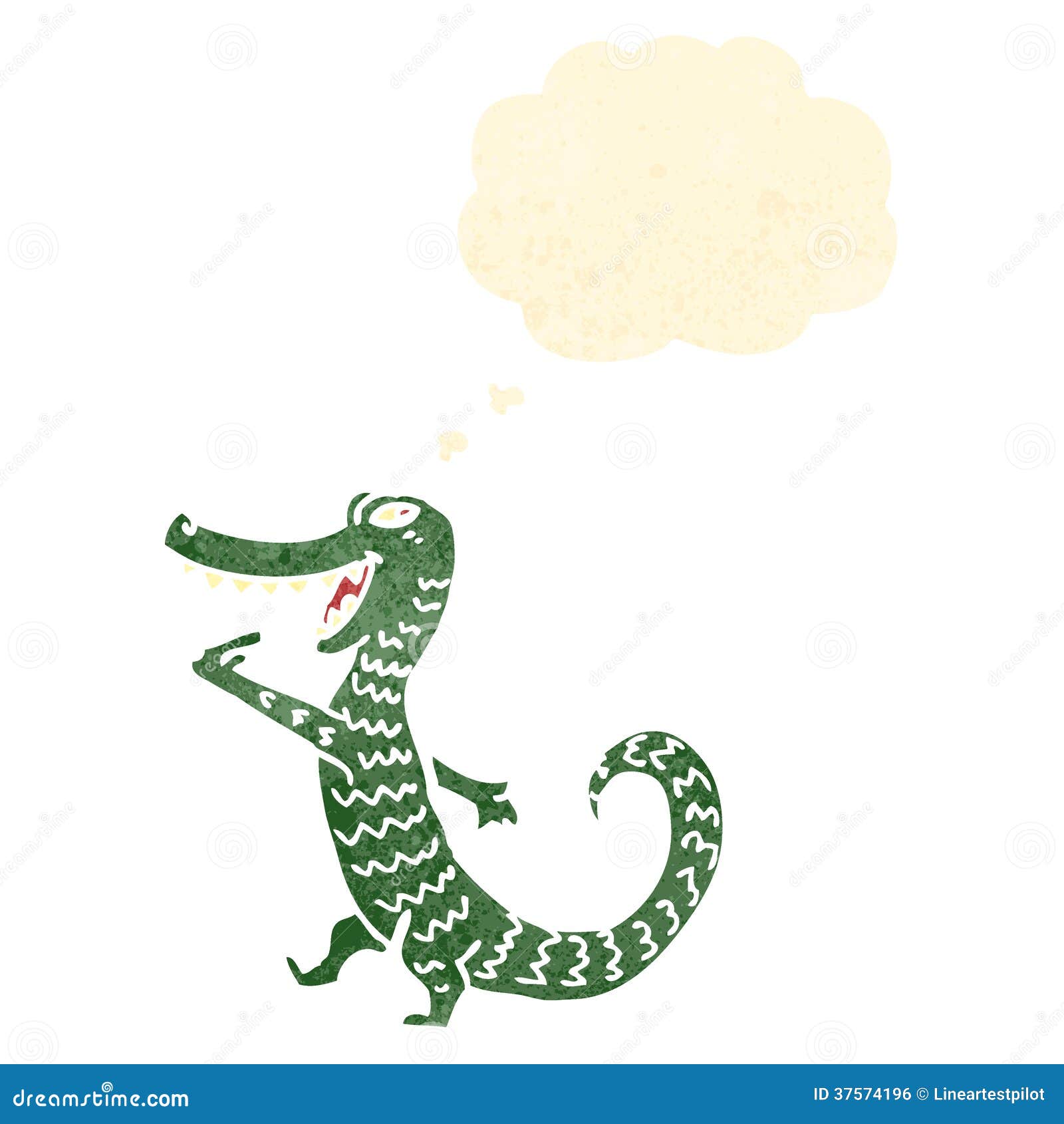 Retro Cartoon Hungry Alligator Stock Vector - Illustration of texture ...