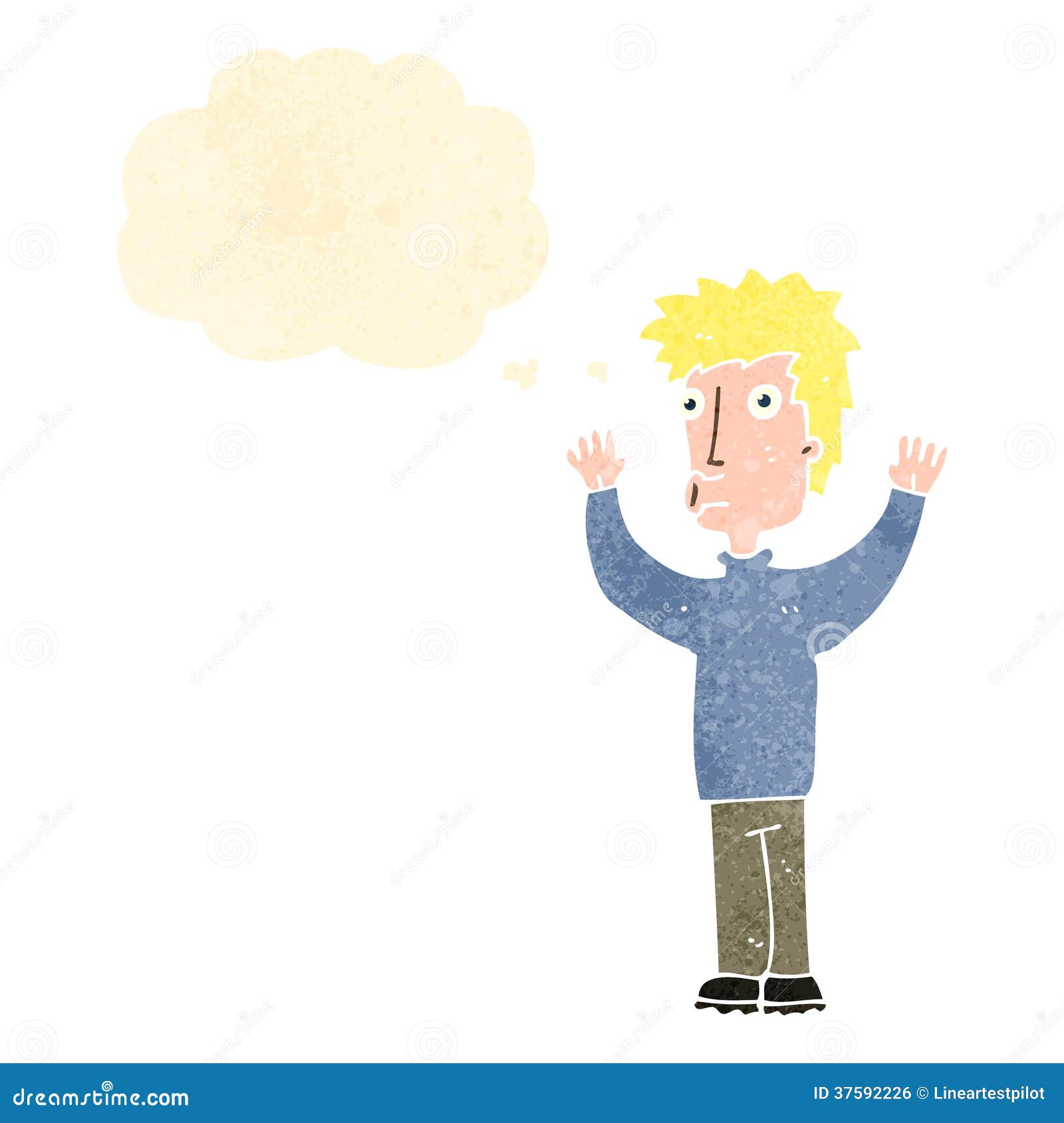 Retro Cartoon Impressed Man Stock Vector - Illustration of textured ...