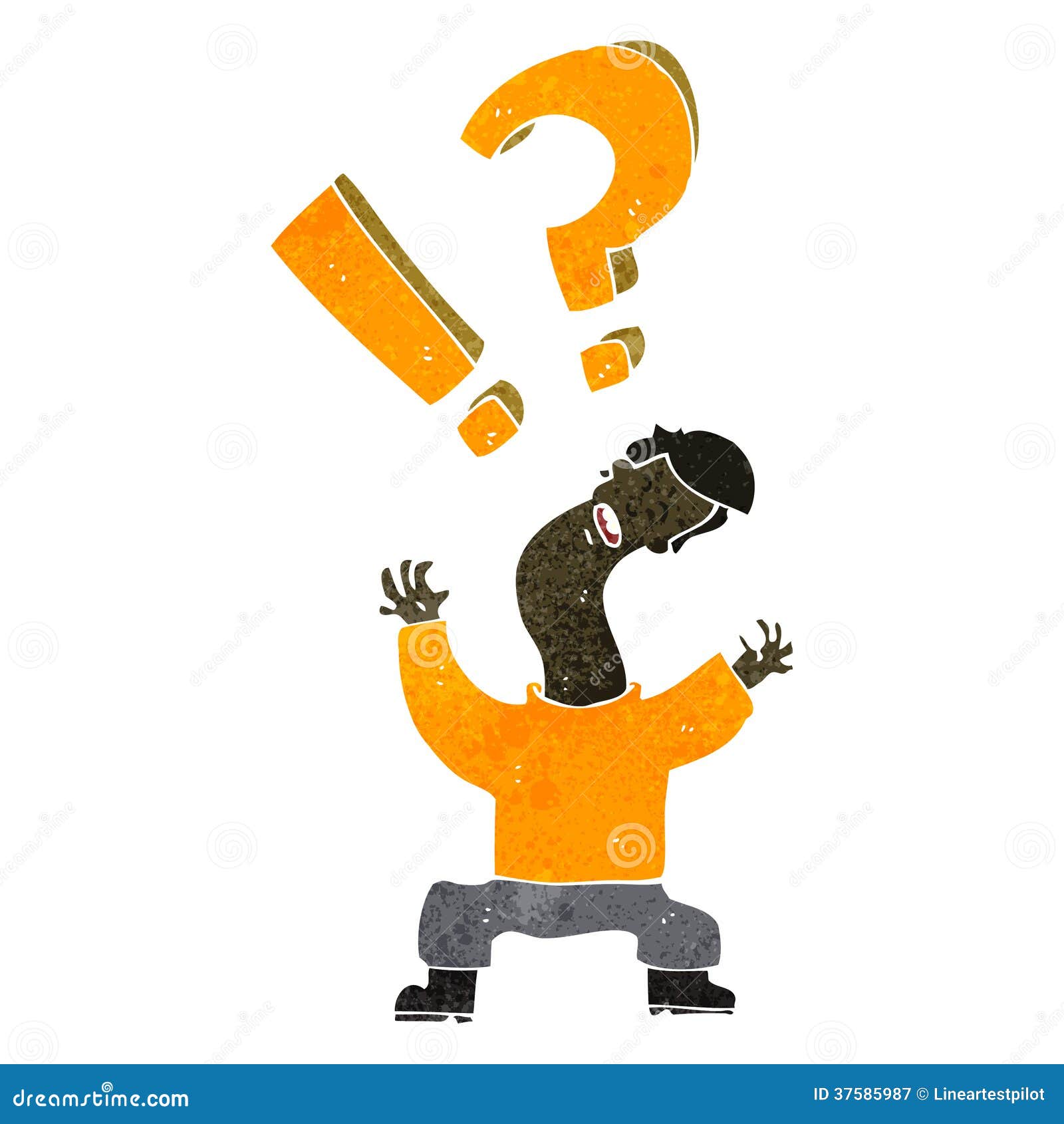 Retro Cartoon with Injured Neck Stock Vector - Illustration of retro ...