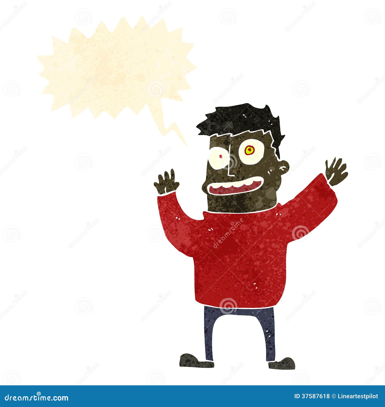 Cartoon Of Insane Man Or Maniac Killer Walking With Big Knife ...