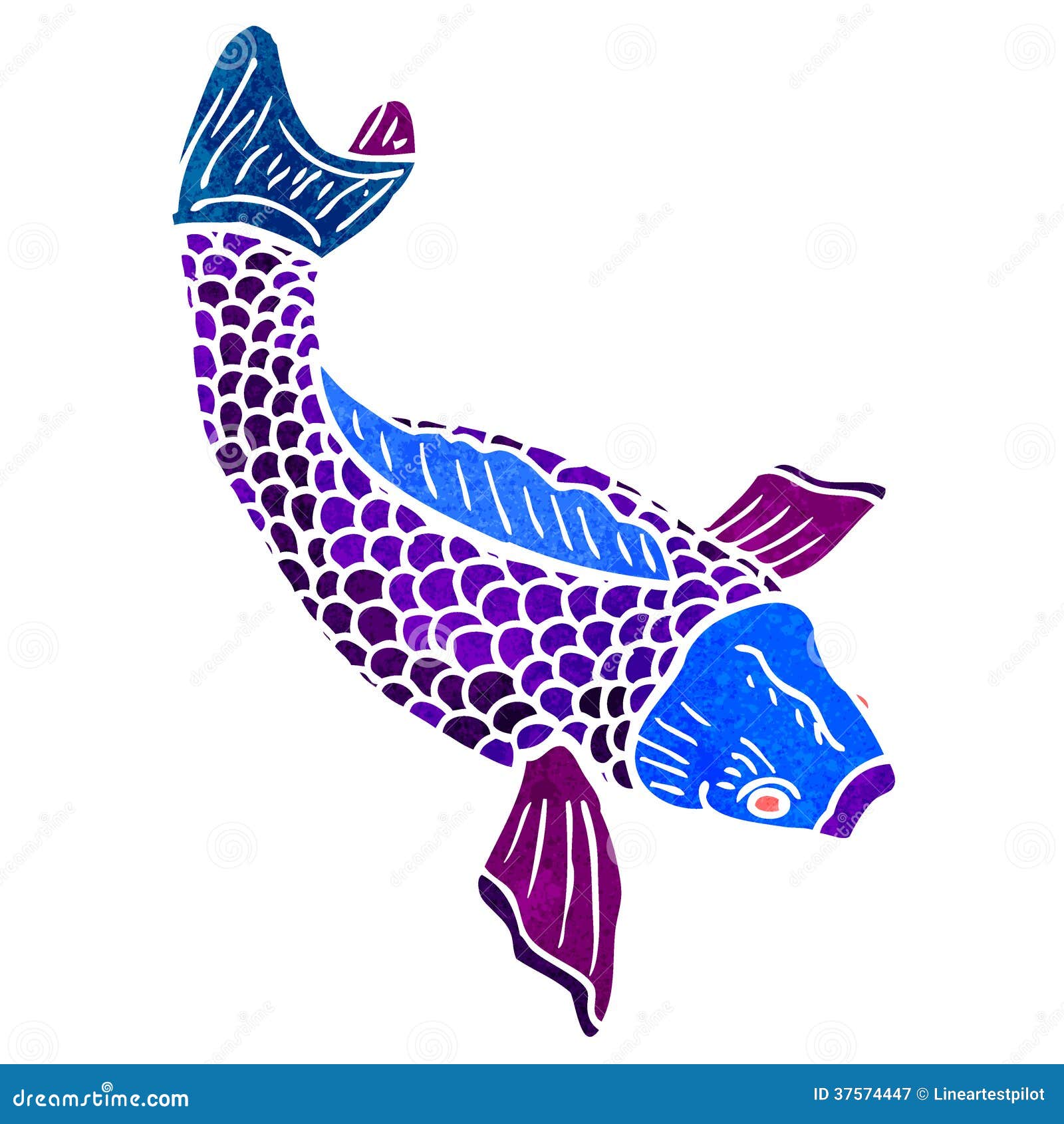 Retro Cartoon Japanese Fish Stock Vector - Illustration of crazy, clip ...